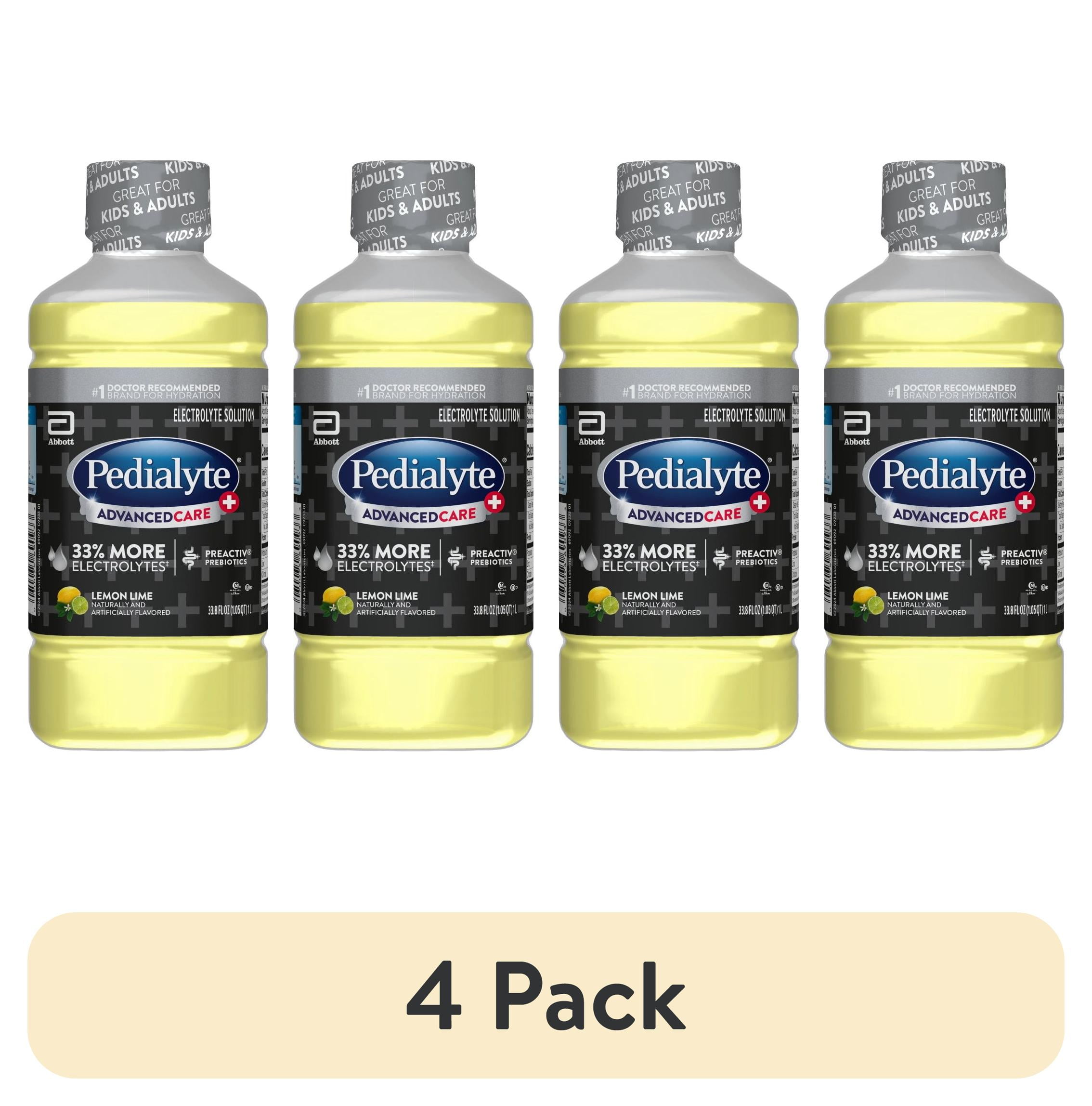 (4 pack) Pedialyte AdvancedCare Plus Electrolyte Drink, Lemon Lime, 1 ...