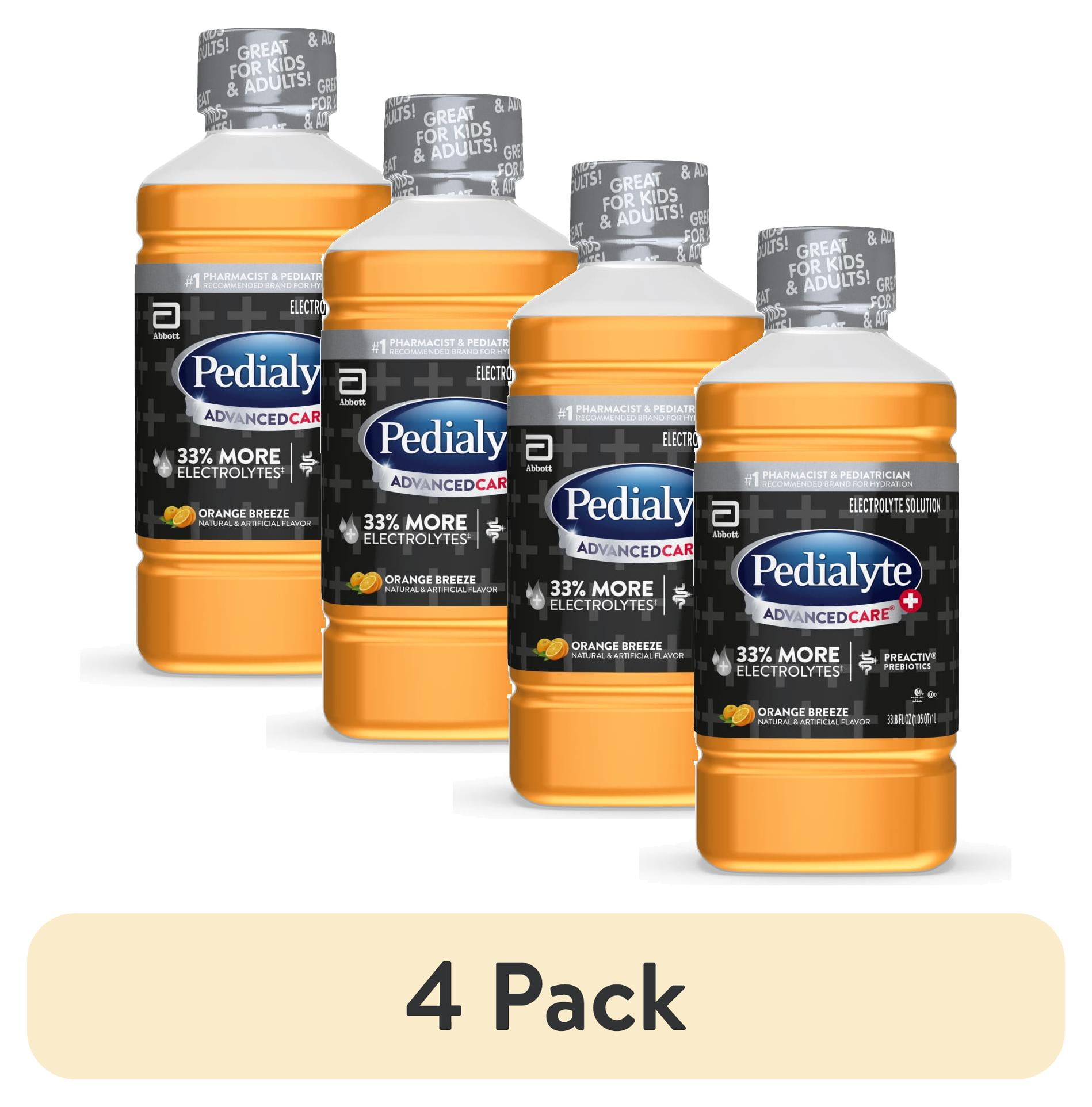 (4 pack) Pedialyte AdvancedCare Plus Electrolyte Drink, Orange Breeze ...