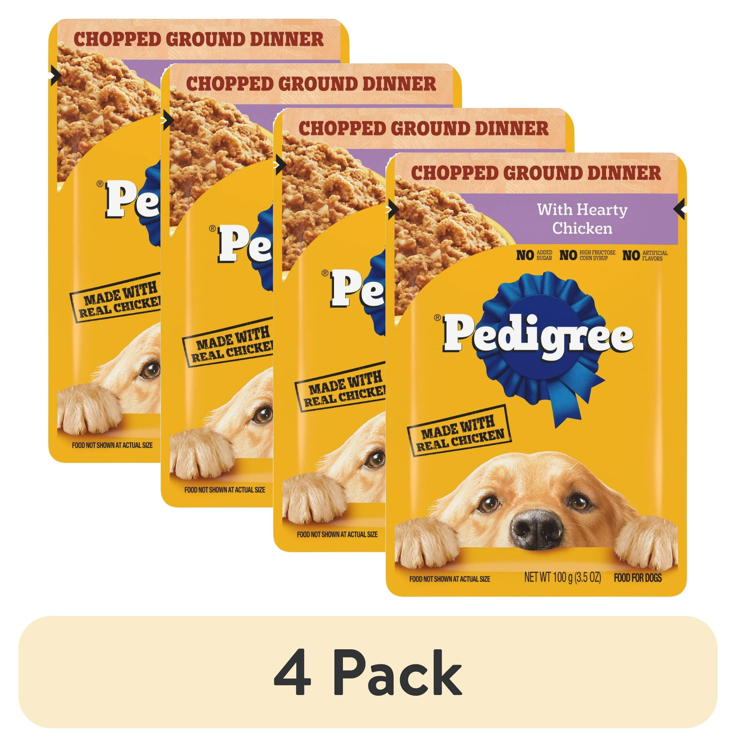 (4 pack) Pedigre Chopped Ground Dinner Meaty Hearty Chicken Wet Dog ...