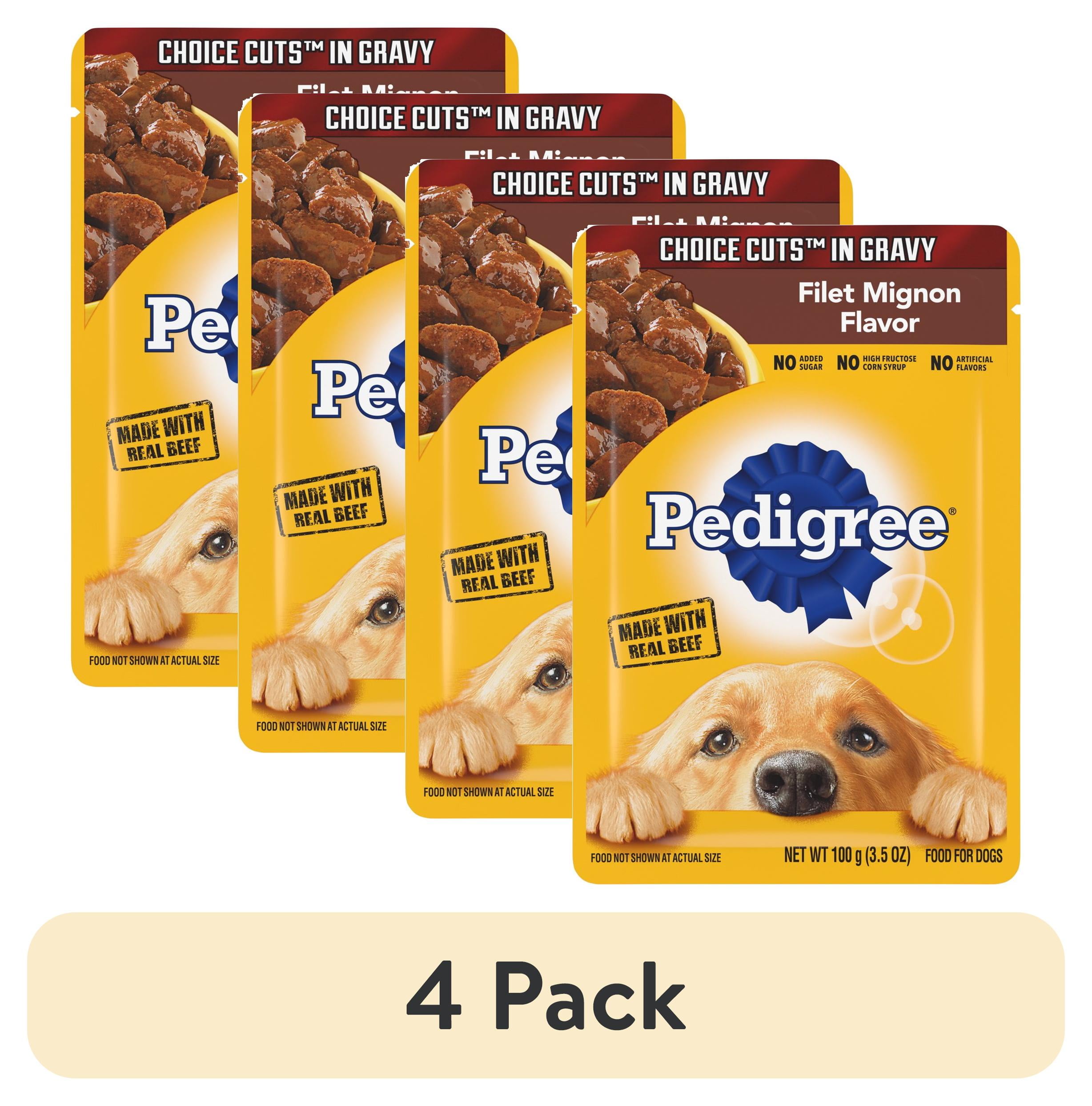 (4 pack) Pedigree Choice Cuts In Gravy Adult Soft Wet Dog Food Filet ...