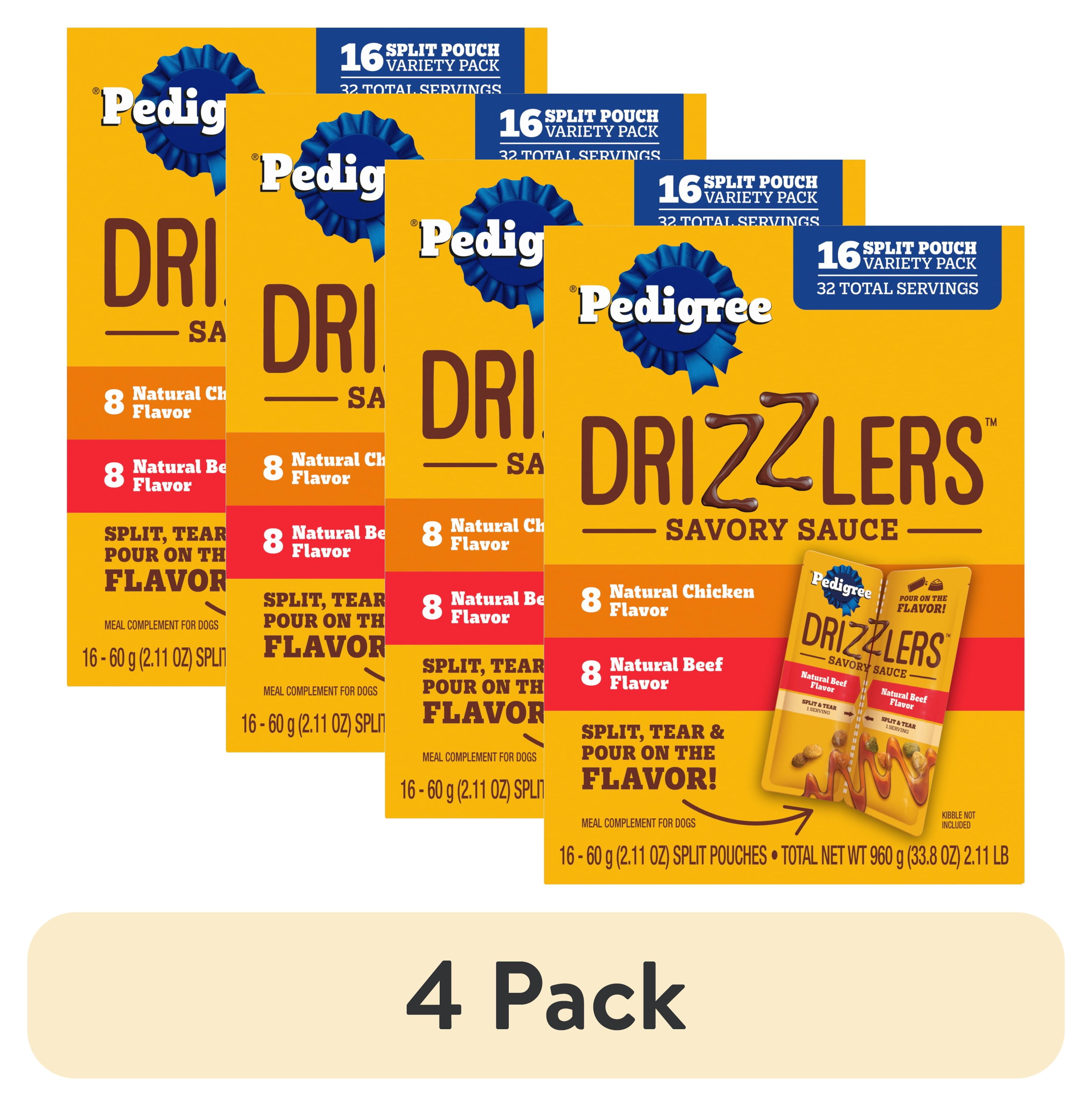 (4 pack) Pedigree Drizzlers Savory Sauce Multipack, 60g Twin Pouch ...