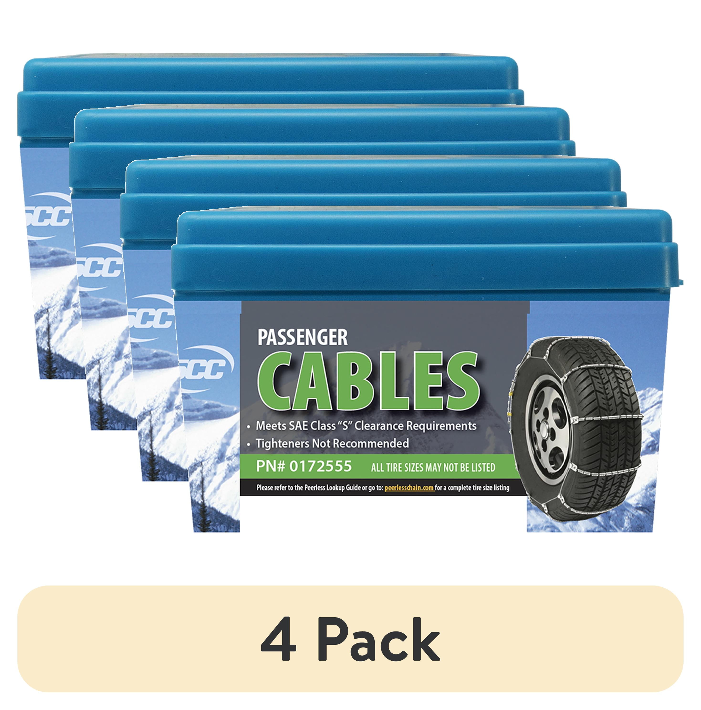 (4 pack) Peerless Chain 0172555 Tire Traction Cables, 1 Pair, Winter ...