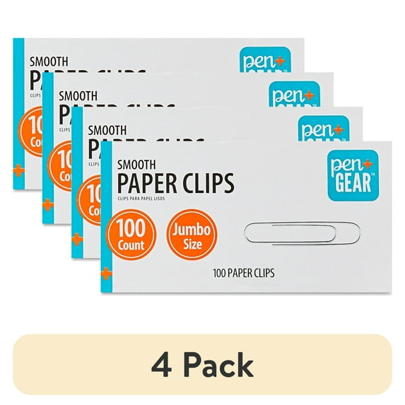 (4 pack) Pen+Gear Jumbo Smooth Paper Clips, Silver, 100 Count - Walmart.com