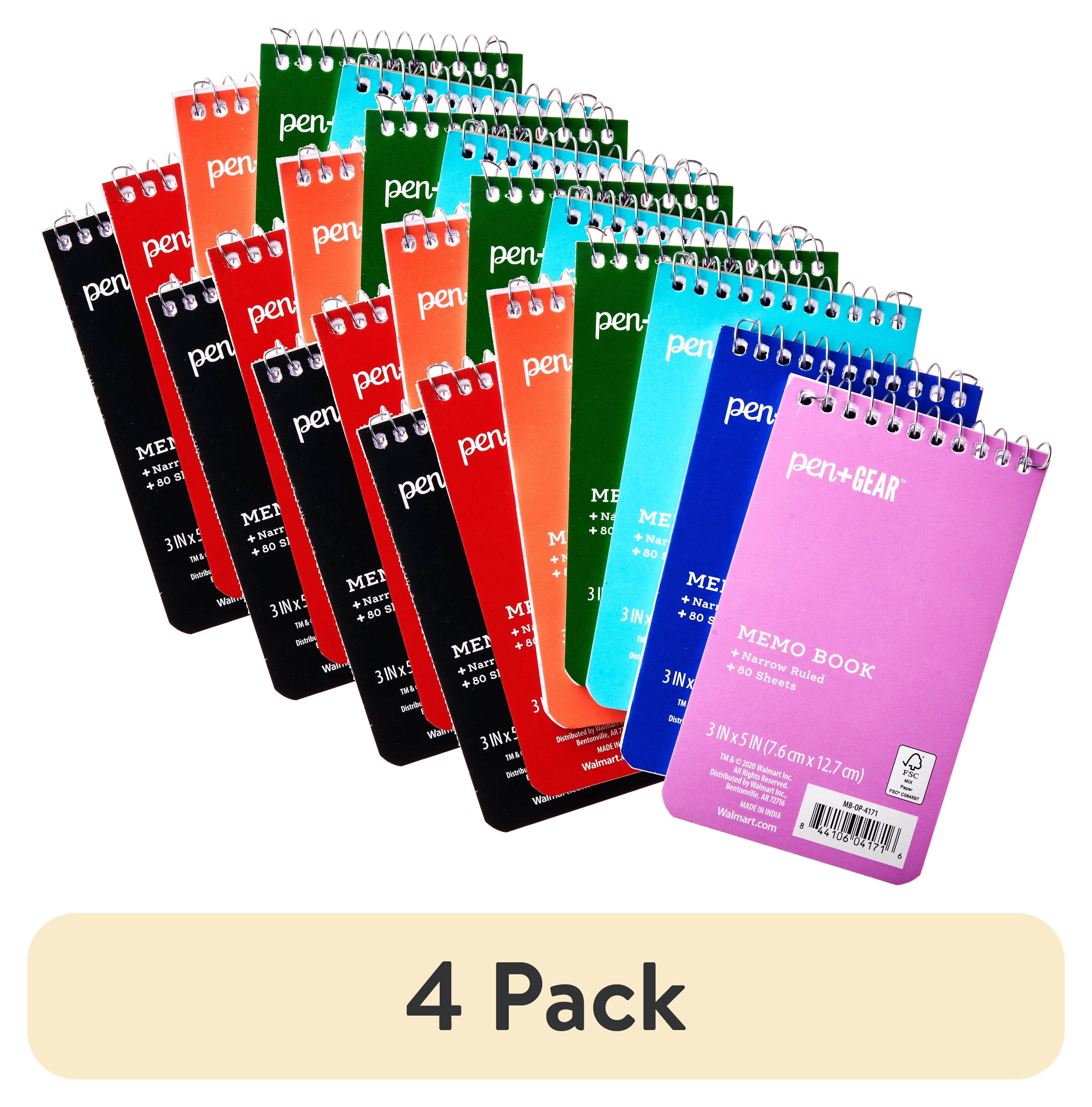 (4 pack) Pen + Gear Memo Notebook Top Spiral 3x5 Inches, 80 Sheets ...
