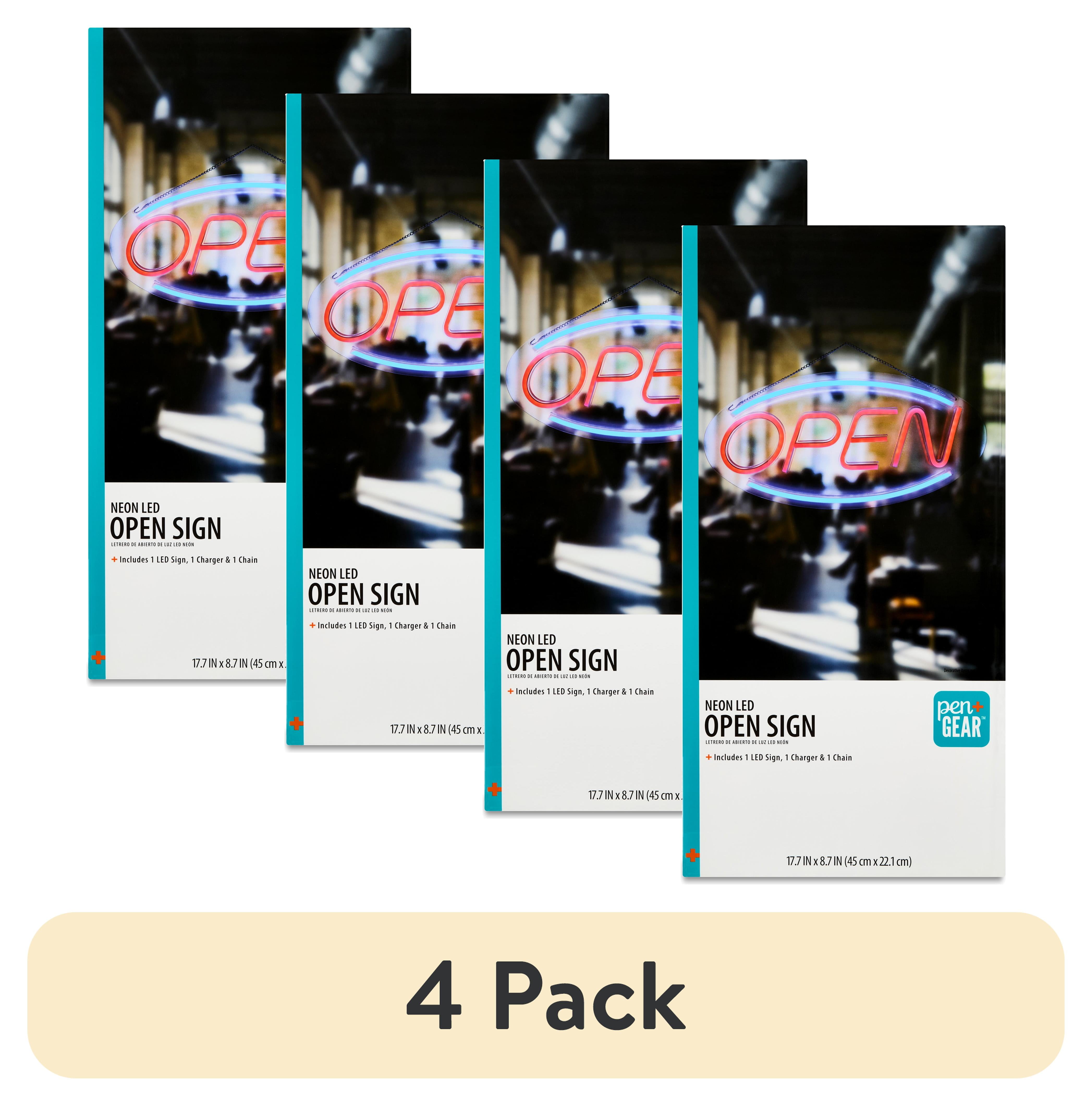 (4 pack) Pen+Gear Neon LED Open Sign, 17.7 x 8.7 in, Red and Blue ...