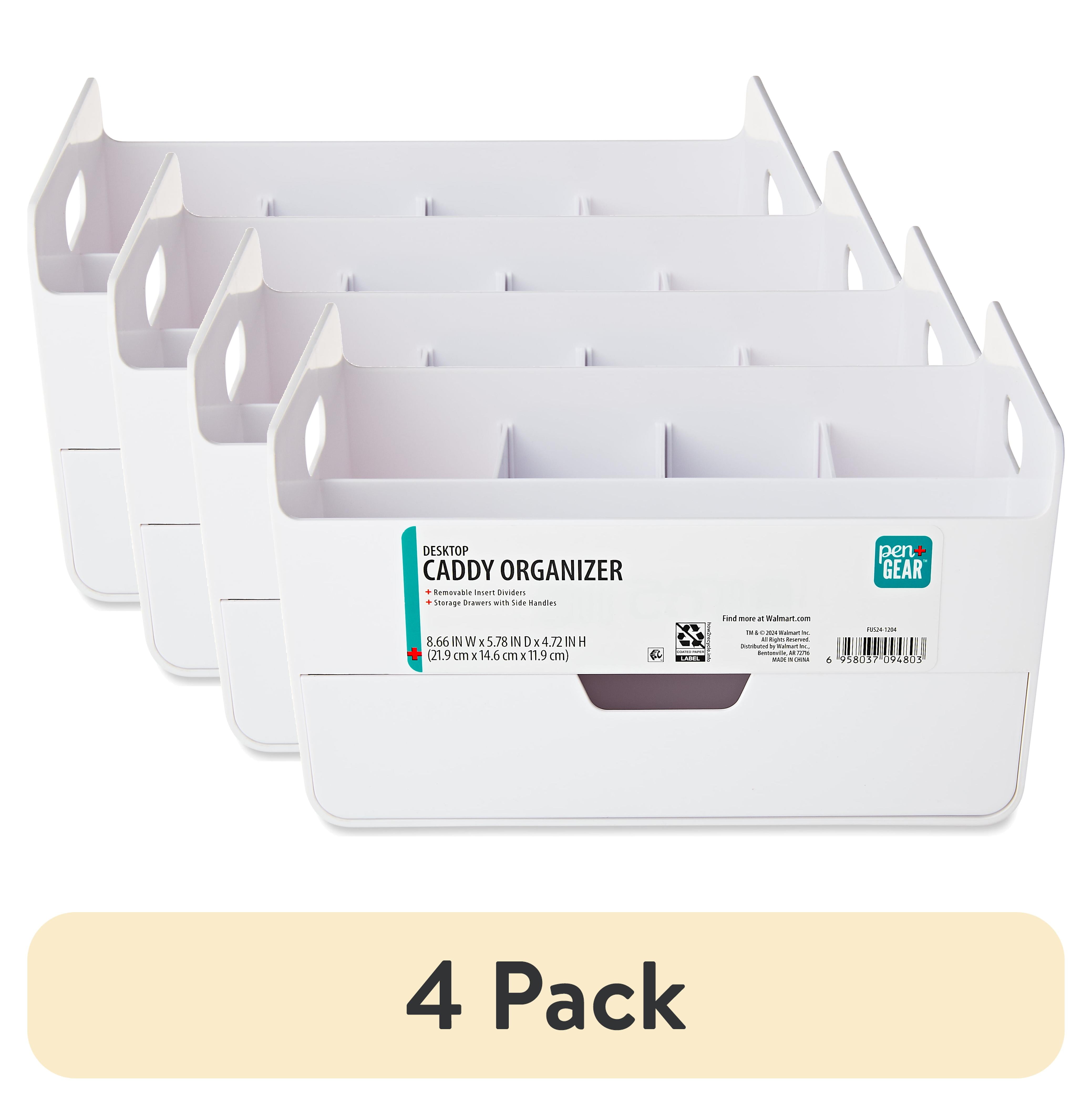 (4 pack) Pen+Gear Plastic Desktop Caddy Organizer, White - Walmart.com