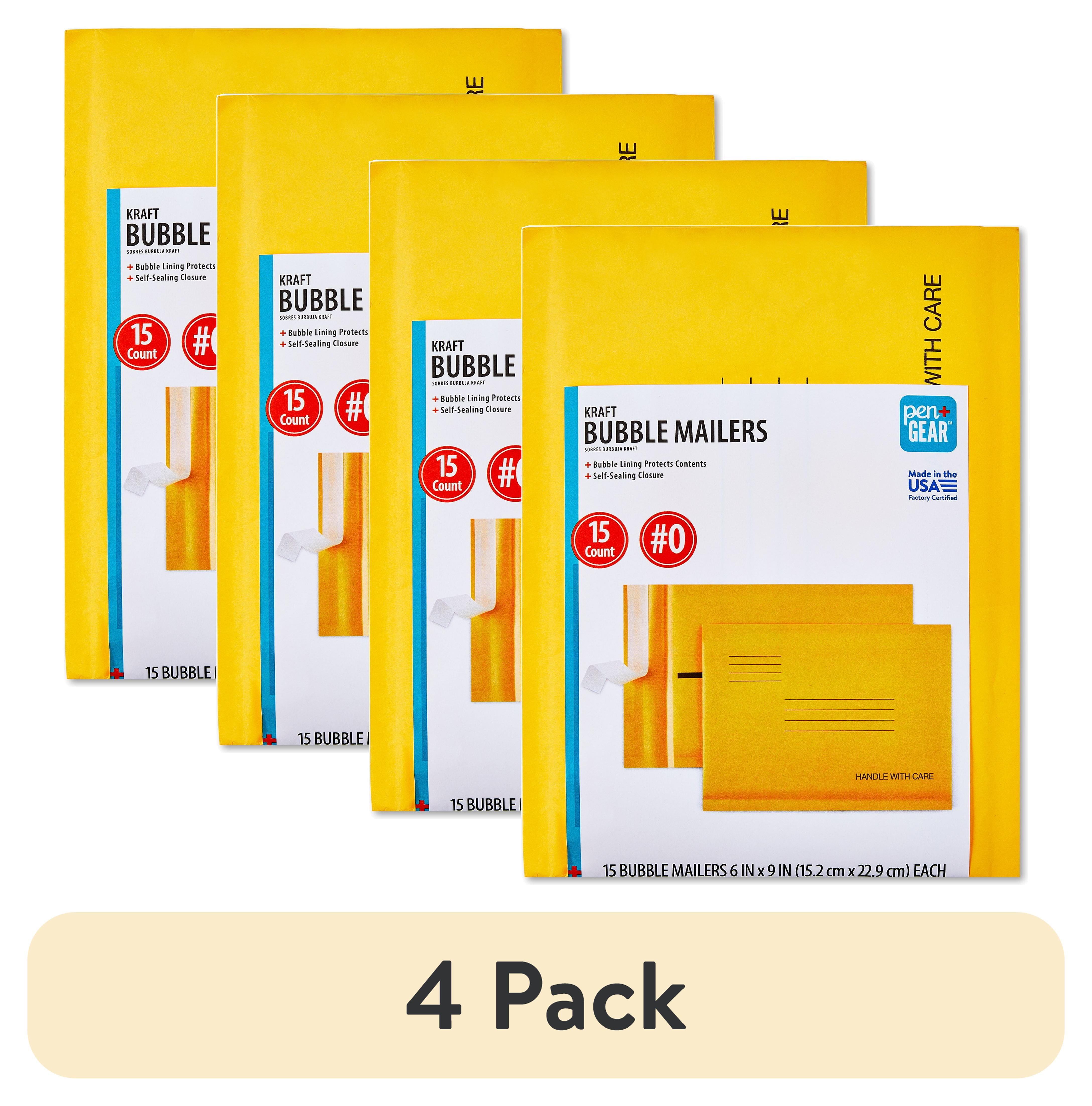 (4 pack) Pen+Gear Self-Sealing #0 Kraft Bubble Mailers, Padded ...