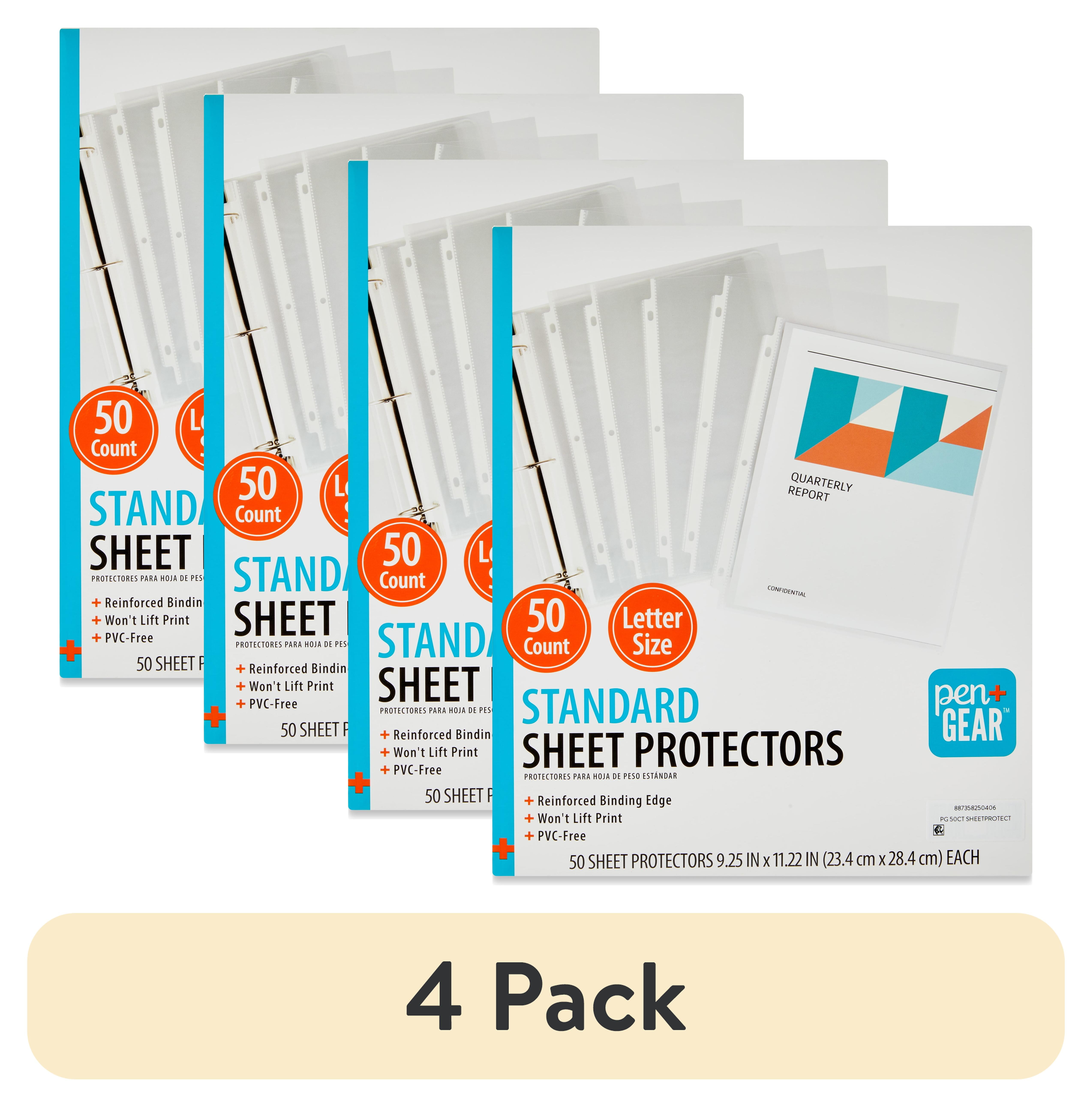 (4 pack) Pen + Gear Standard Sheet Protectors 50 Sheets, 8.5-inches x ...