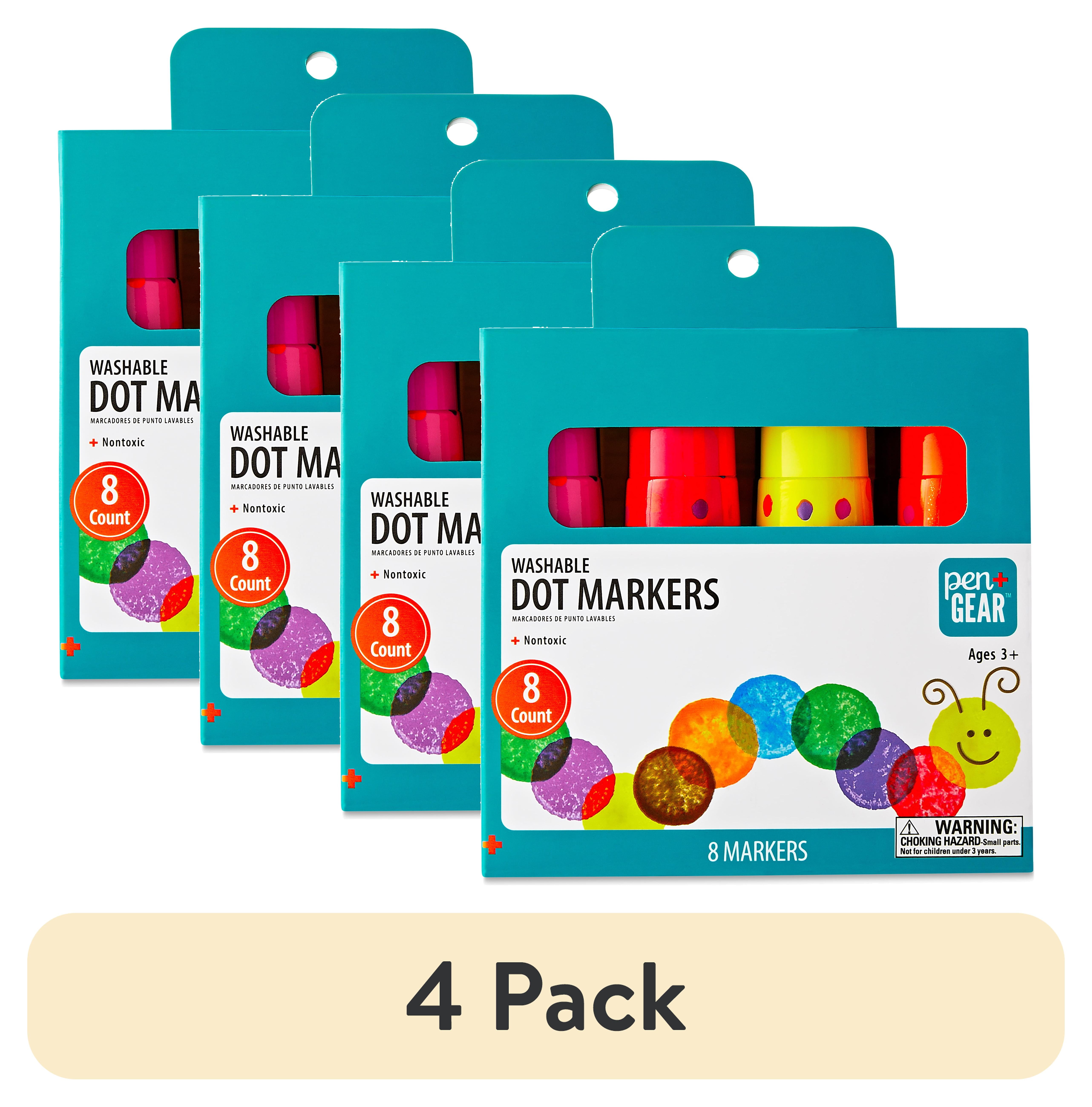 (4 pack) Pen+Gear Washable Dot Markers, Assorted Colors, 8 Count ...