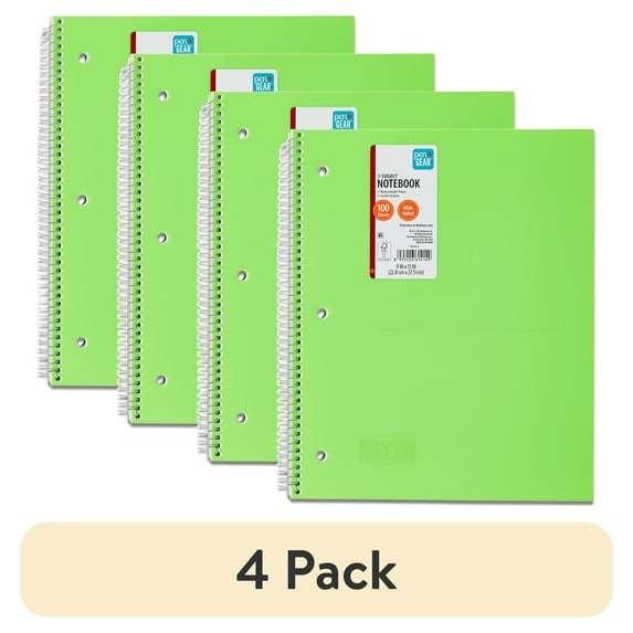 (4 pack) Pen + Gear Wide Ruled 1-Subject Notebook with Inside Pockets ...