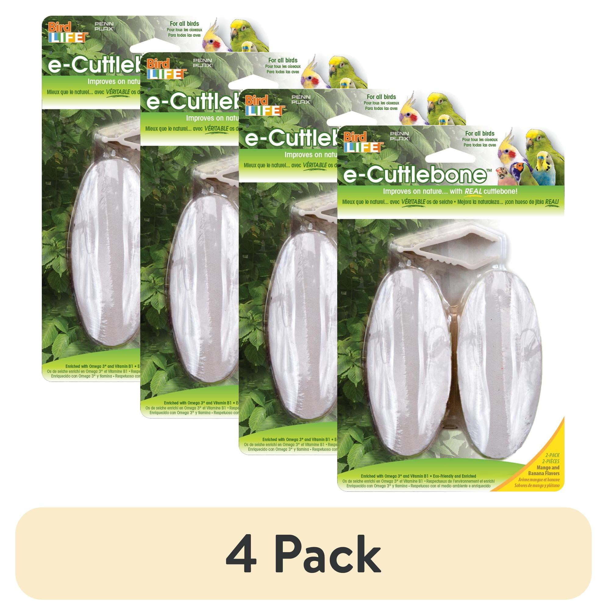 (4 pack) Penn-Plax Bird-Life Natural E Cuttlebones, Omega 3 and Vitamin ...