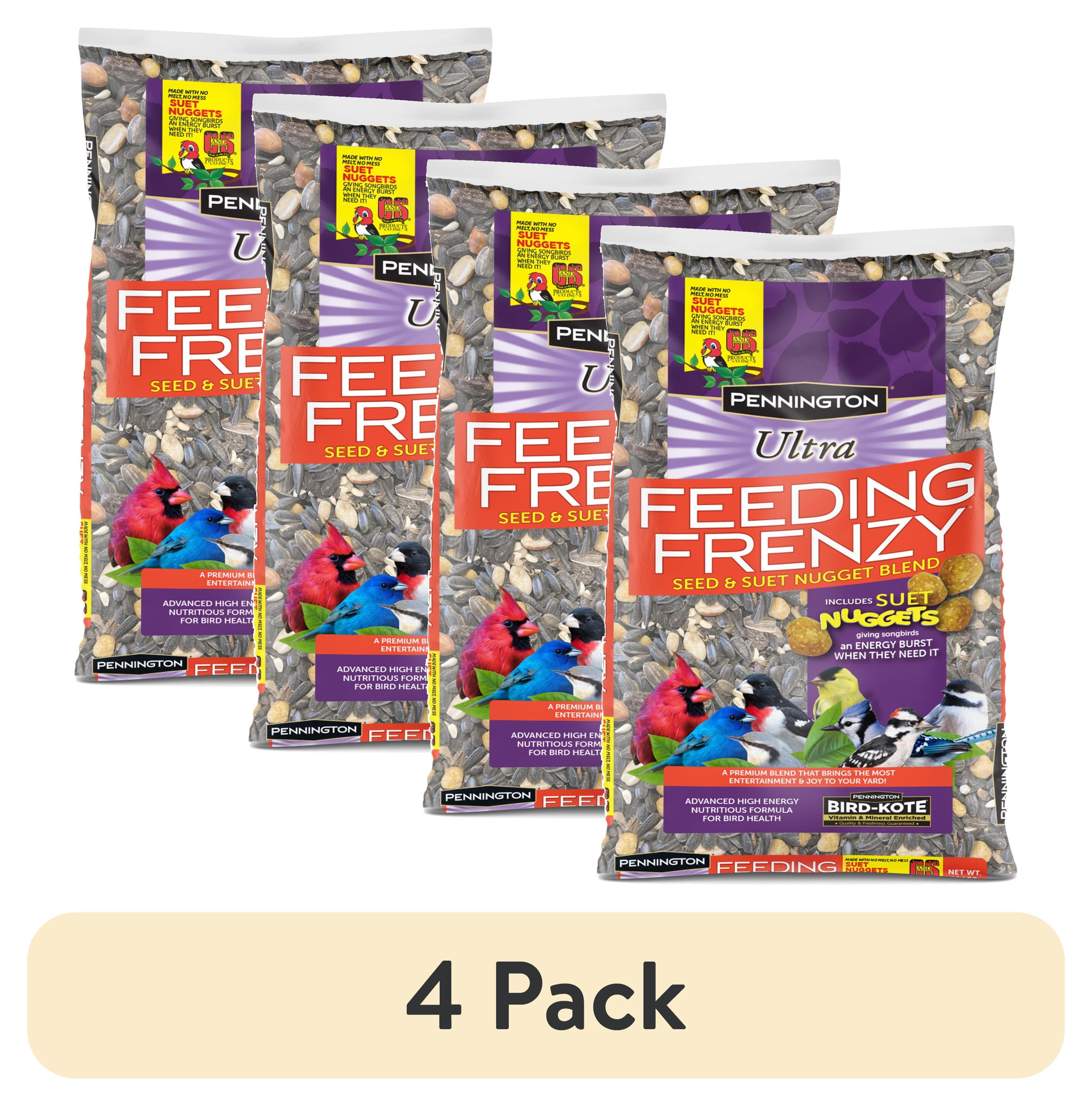 (4 pack) Pennington Ultra Feeding Frenzy Blend Dry Wild Bird Feed and ...