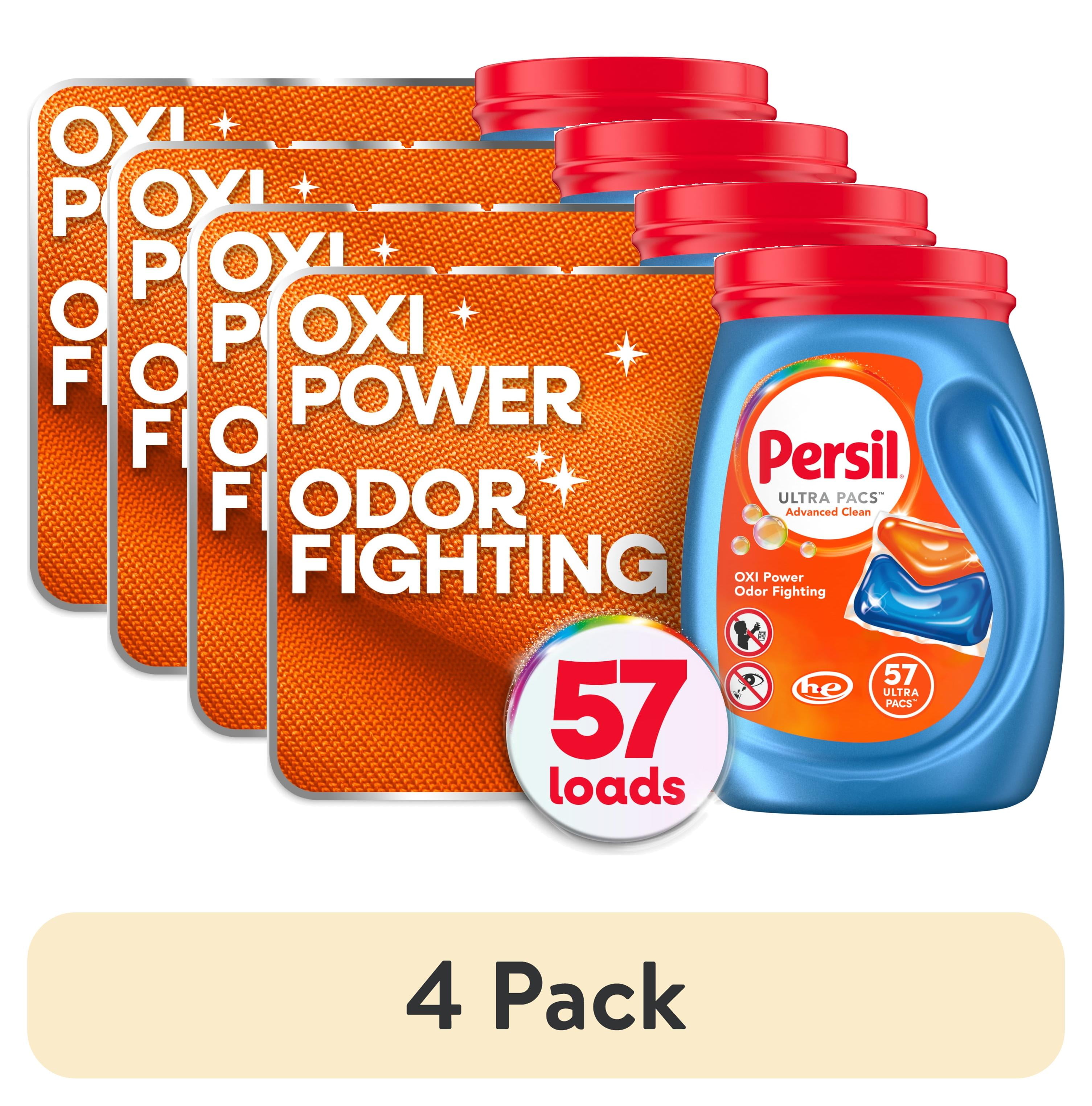 (4 pack) Persil Ultra Pacs Advanced Clean Laundry Detergent, Oxi+Odor ...