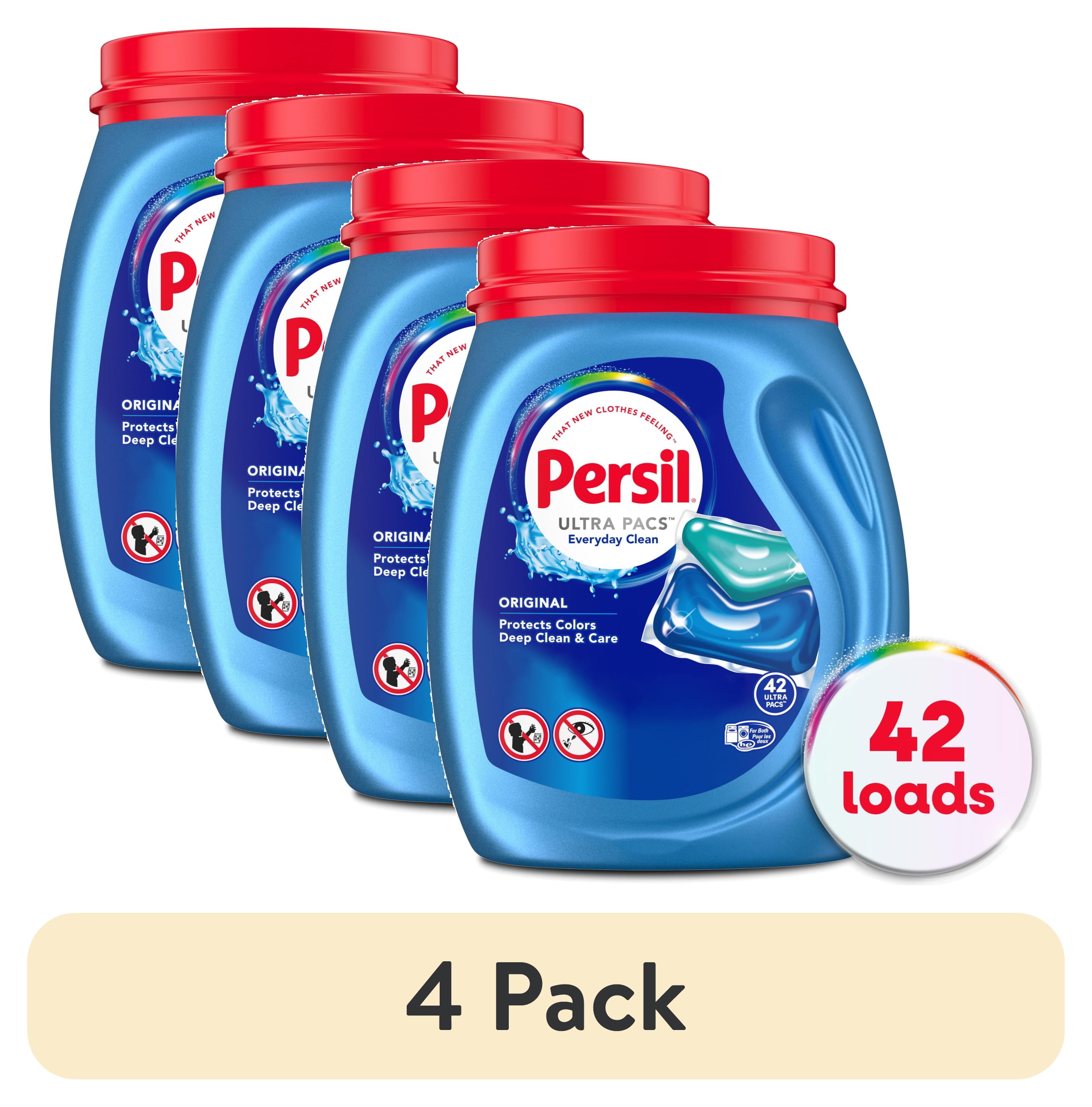(4 pack) Persil Deep Clean Laundry Detergent Ultra Pacs, Original, 30.3 ...