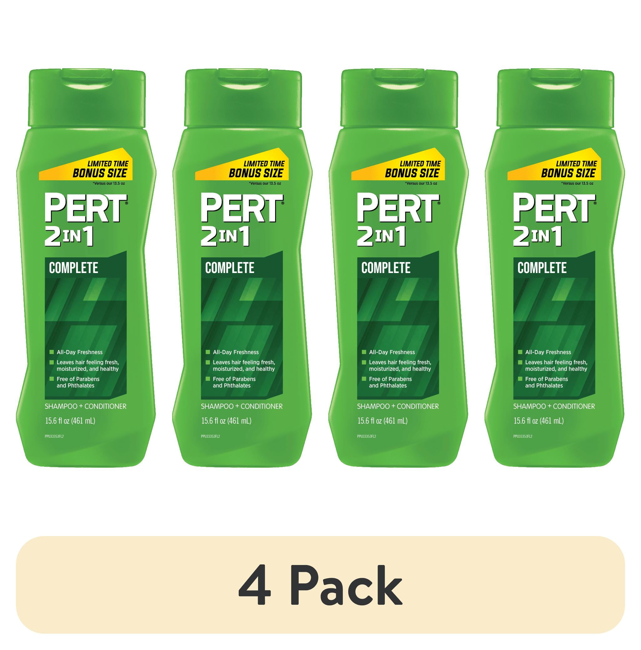 (4 pack) Pert 2-in-1 Complete Clean Shampoo & Conditioner, for All Hair Types, 15.6 fl oz ...