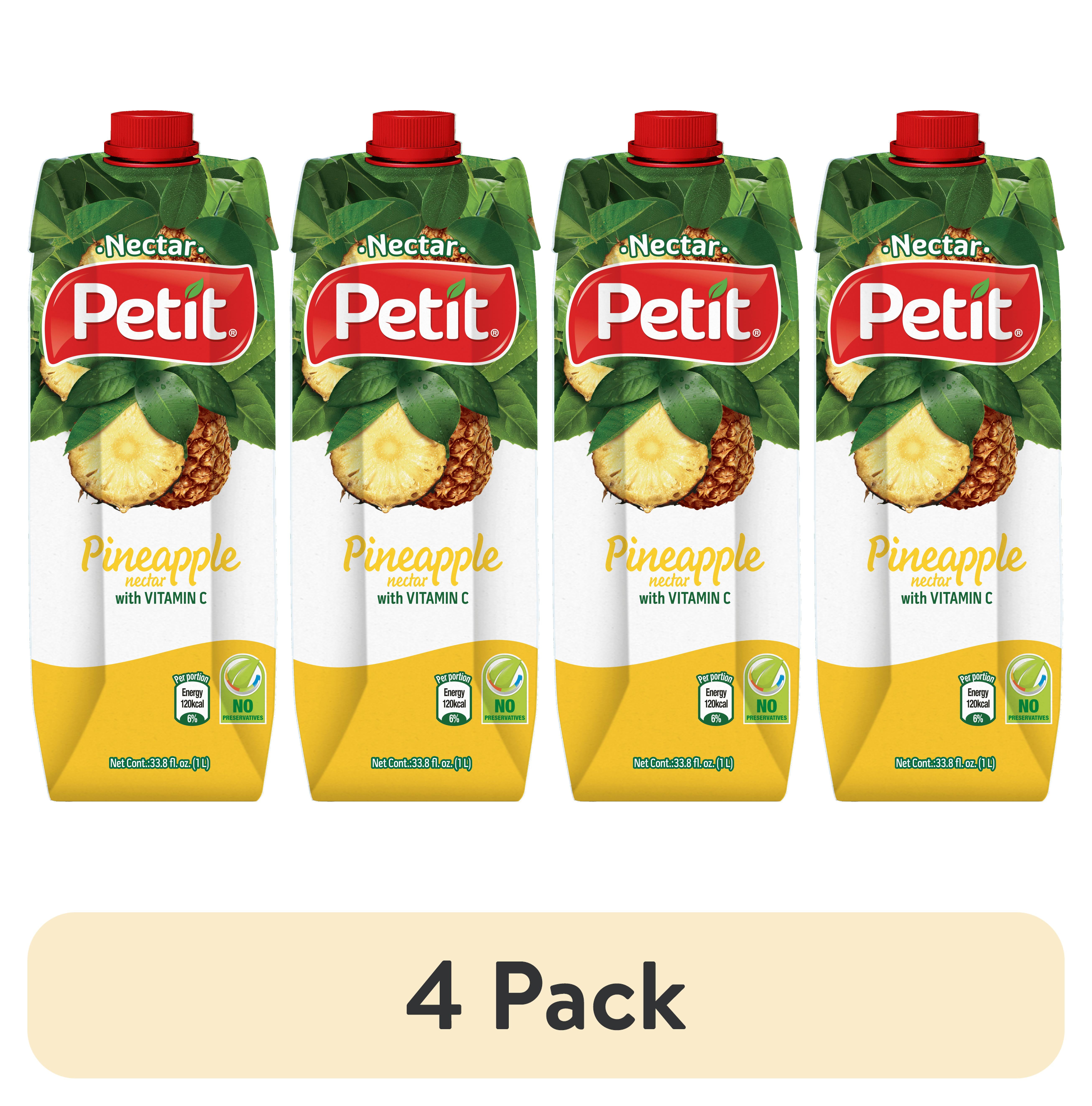 (4 pack) Petit Nectar Pineapple 1 Liter, Nectar Juice, Creamy Texture, Shelf Stable - Walmart.com