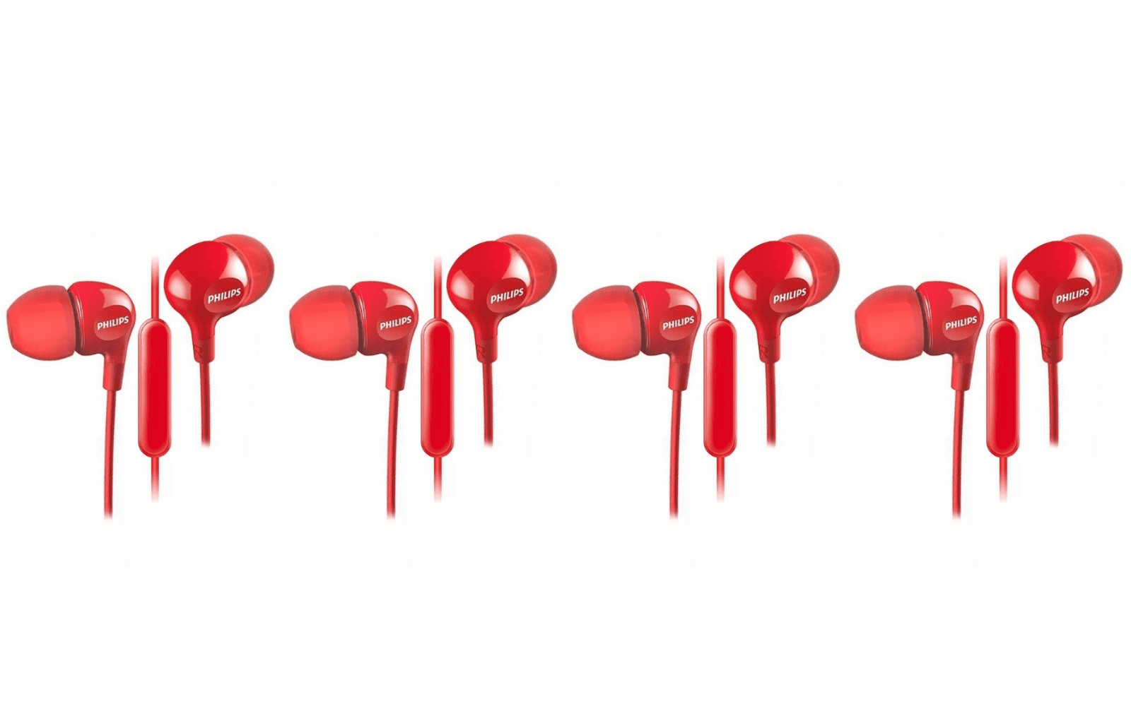 (4 pack) Philips SHE3590RD Music Colors In-Ear Headphones Earphones ...