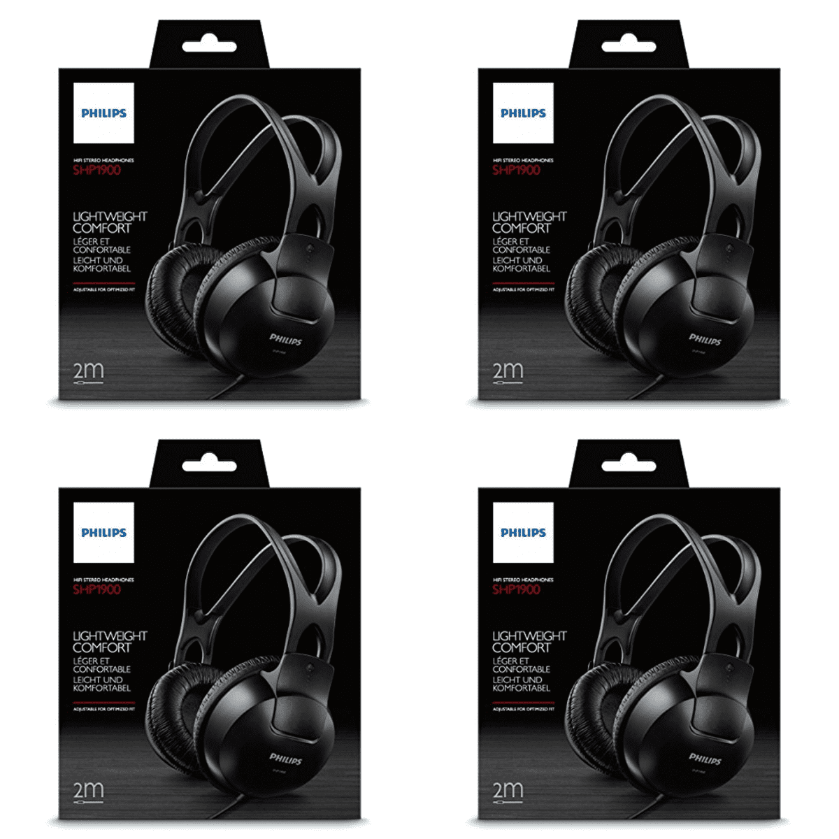 (4 pack) Philips SHP1900/00 Stereo Headphones - Walmart.com