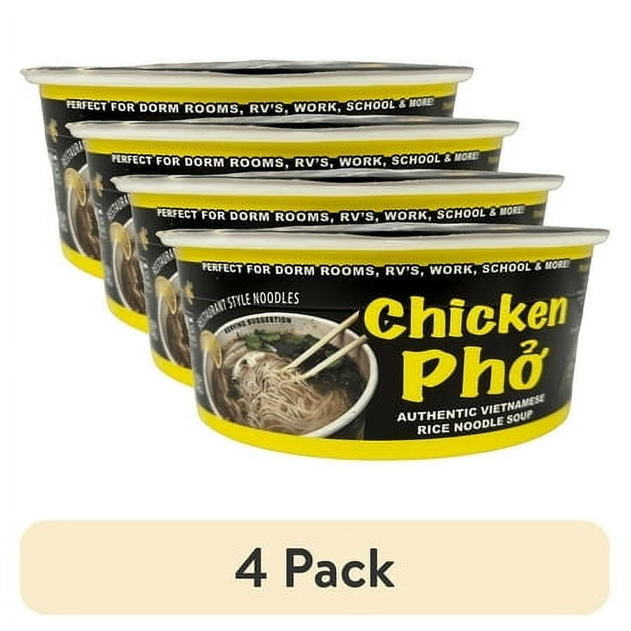 (4 pack) Pholicious Instant Chicken Pho, Vietnamese Rice Noodle Soup ...