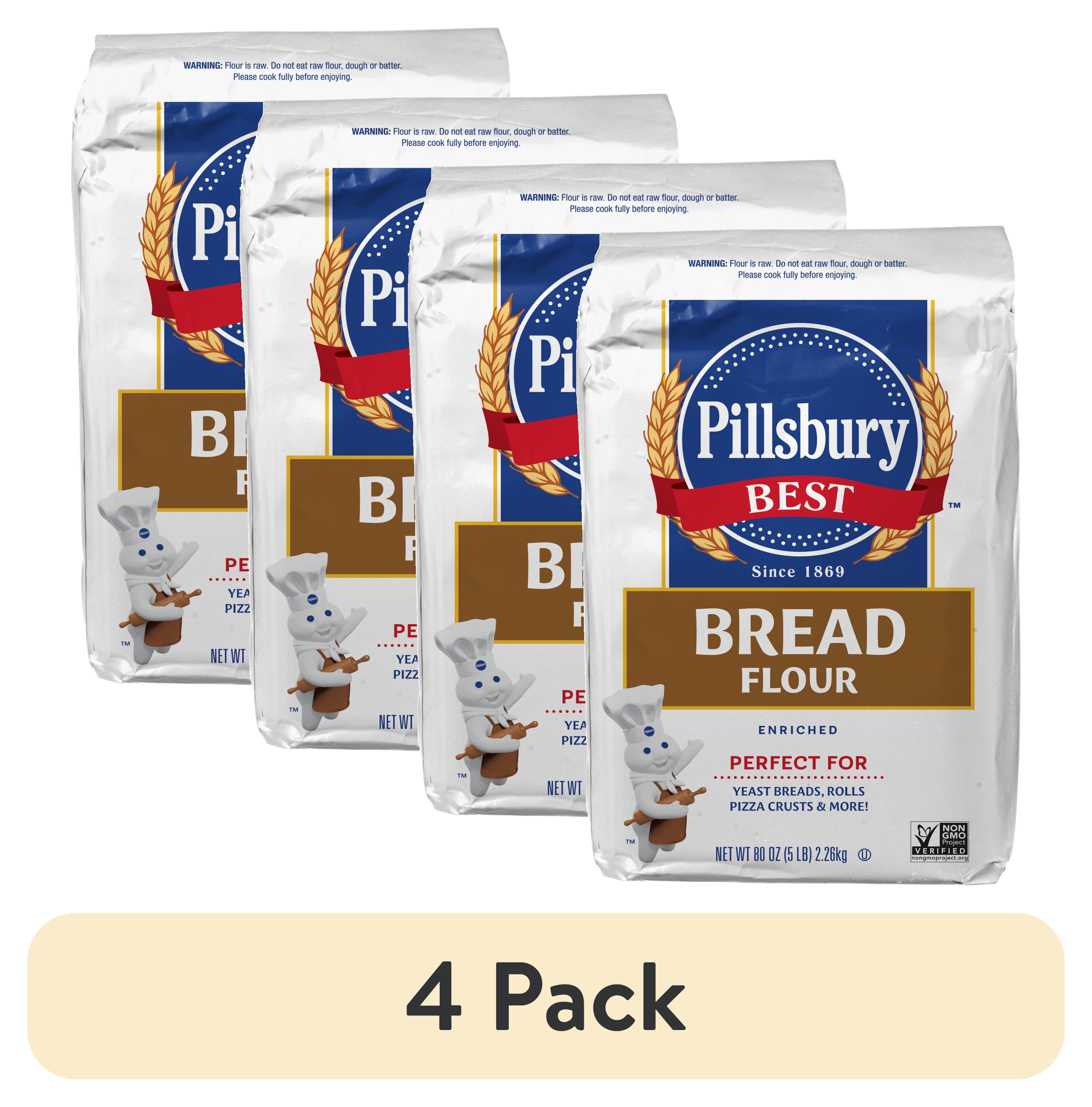 (4 pack) Pillsbury Best Bread Flour, 5 Lb Bag - Walmart.com
