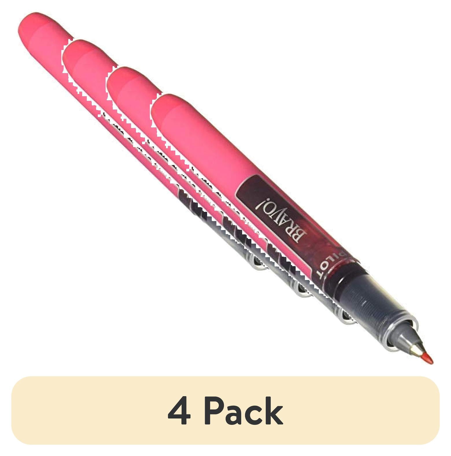 (4 pack) Pilot Bravo Liquid Ink Marker Pens, Bold Point, Red Ink, Dozen ...