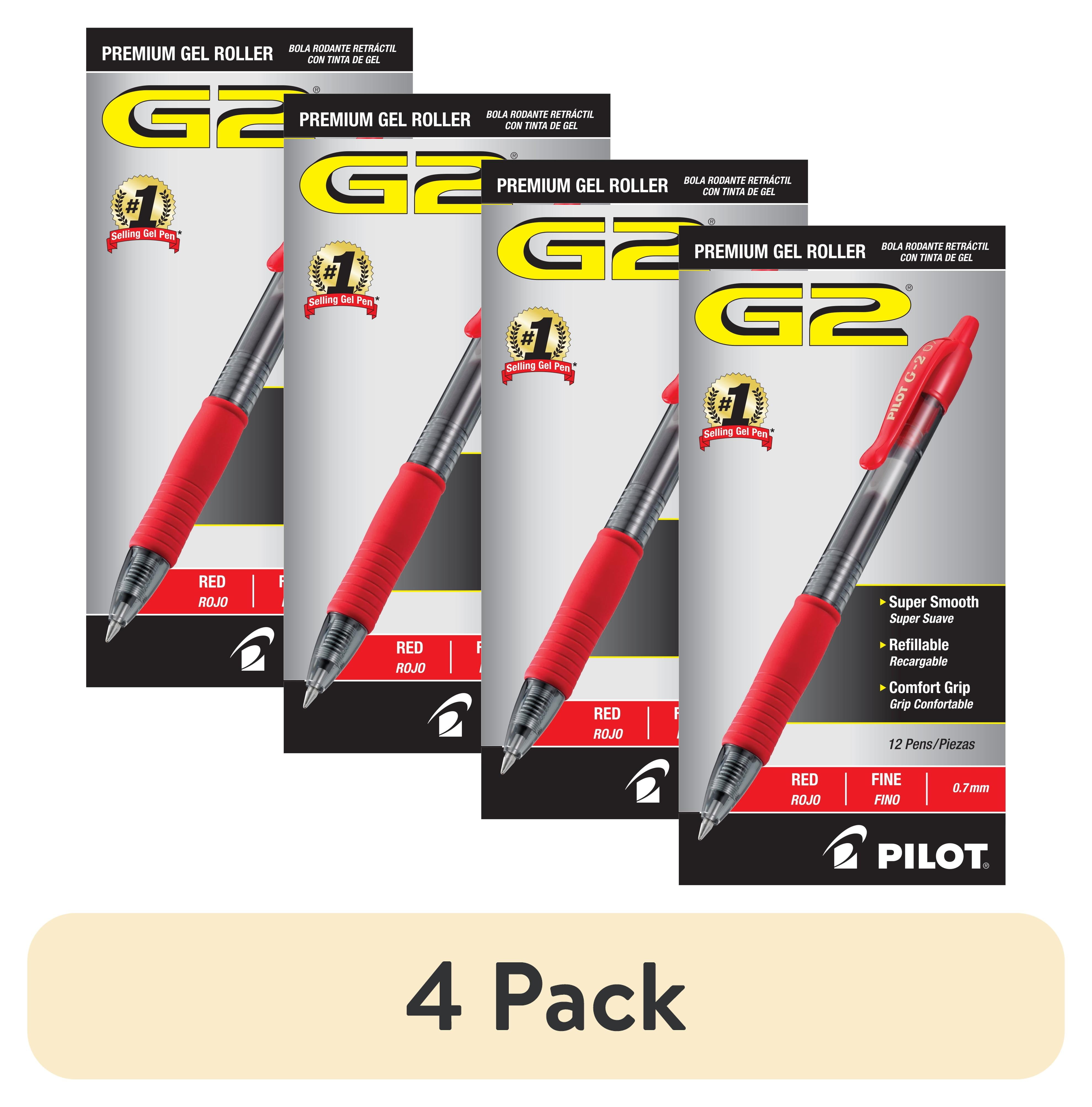 (4 pack) Pilot G2 Premium Gel Roller Pens, Fine Point 0.7 mm, Red Pens ...