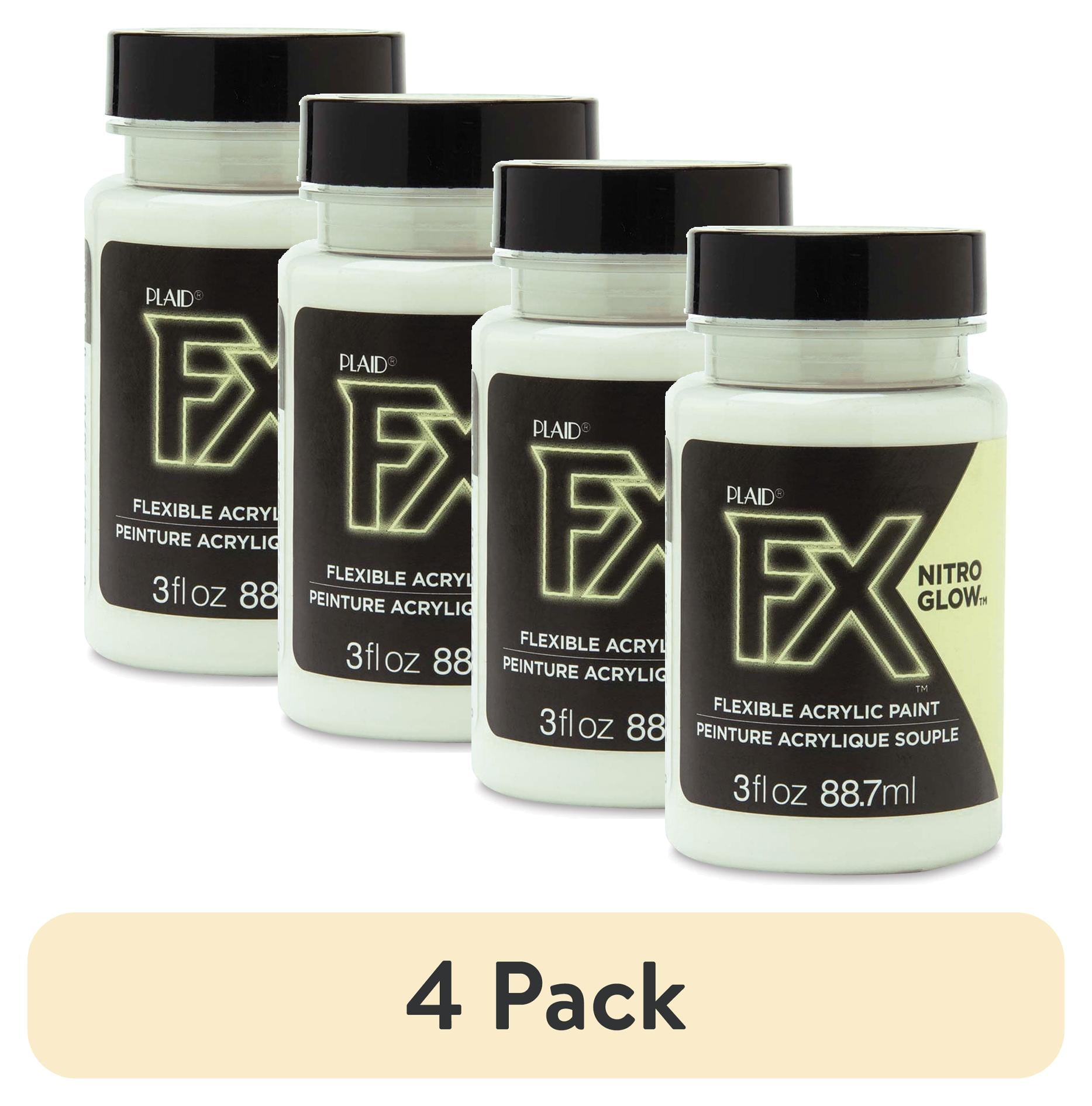 (4 pack) Plaid FX Nitro Glow Flexible Acrylic Paint, 3 oz - Walmart.com