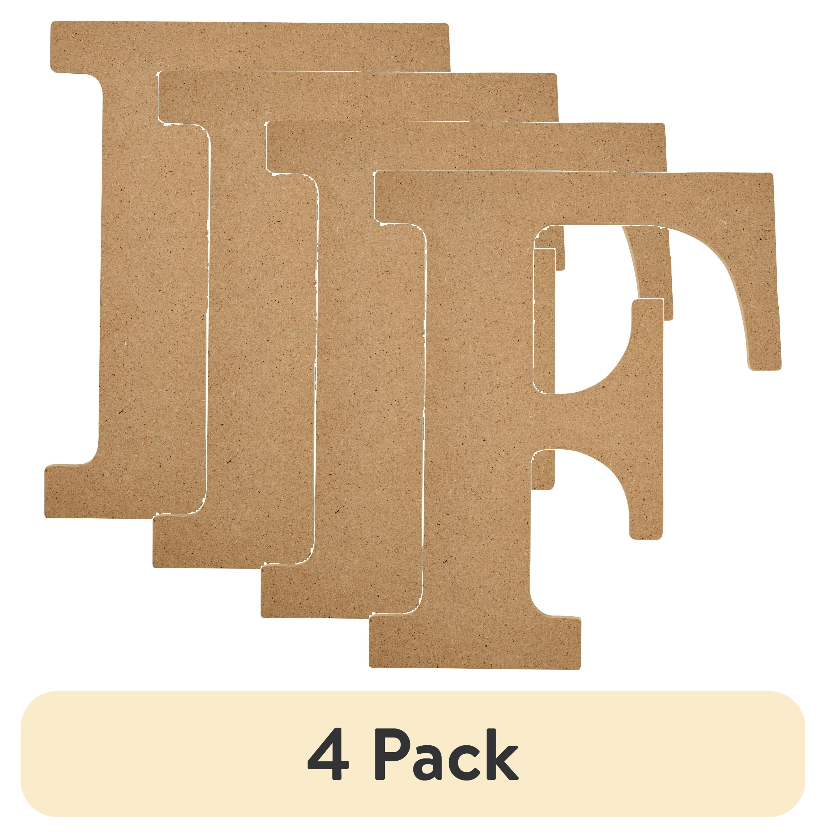 (4 pack) Plaid Unfinished Wood MDF 8" Letter for DIY Arts and Crafts, F ...