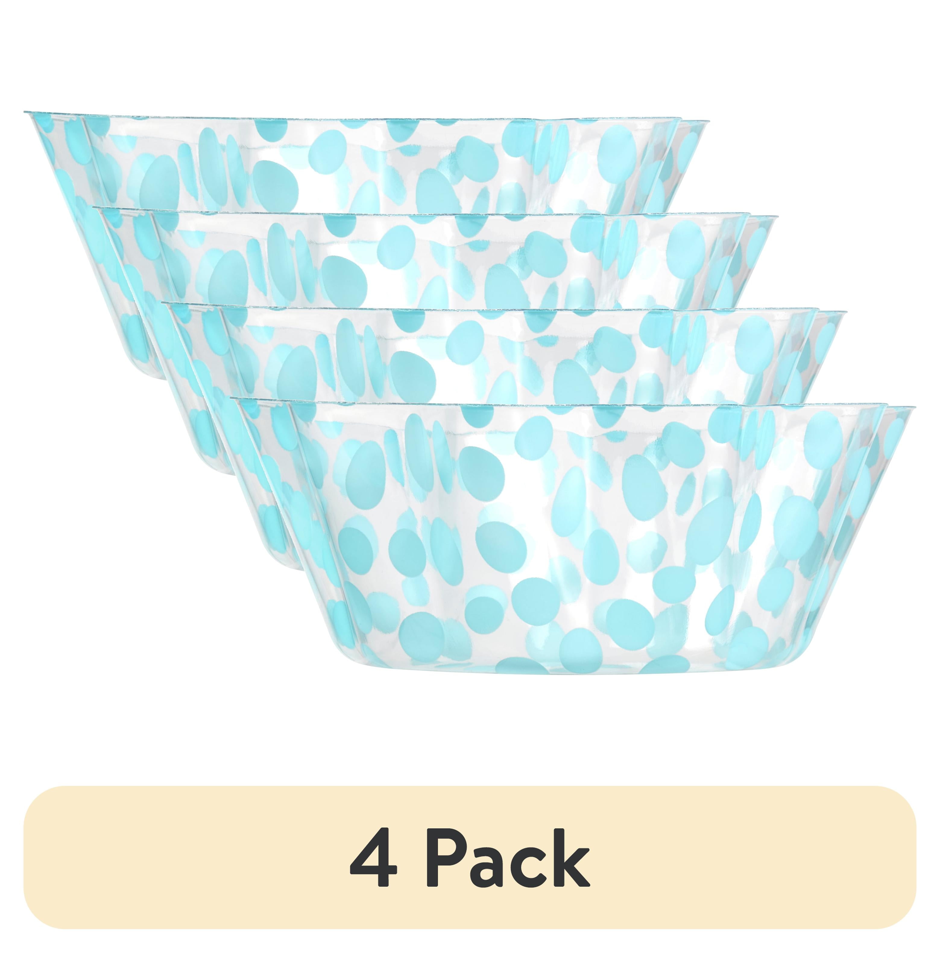 (4 pack) Plastic Blue Dot Ruffle Bowl, Party Favors, Way to Celebrate ...