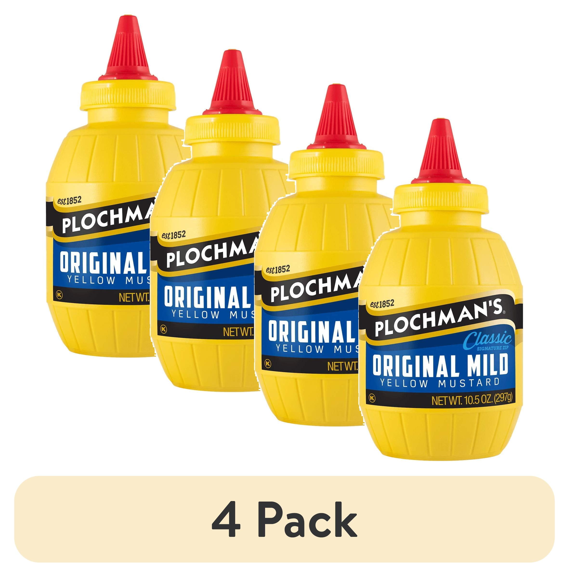 (4 pack) Plochman, Mild Yellow Mustard, 10.5 oz, Classic Squeeze Barrel ...