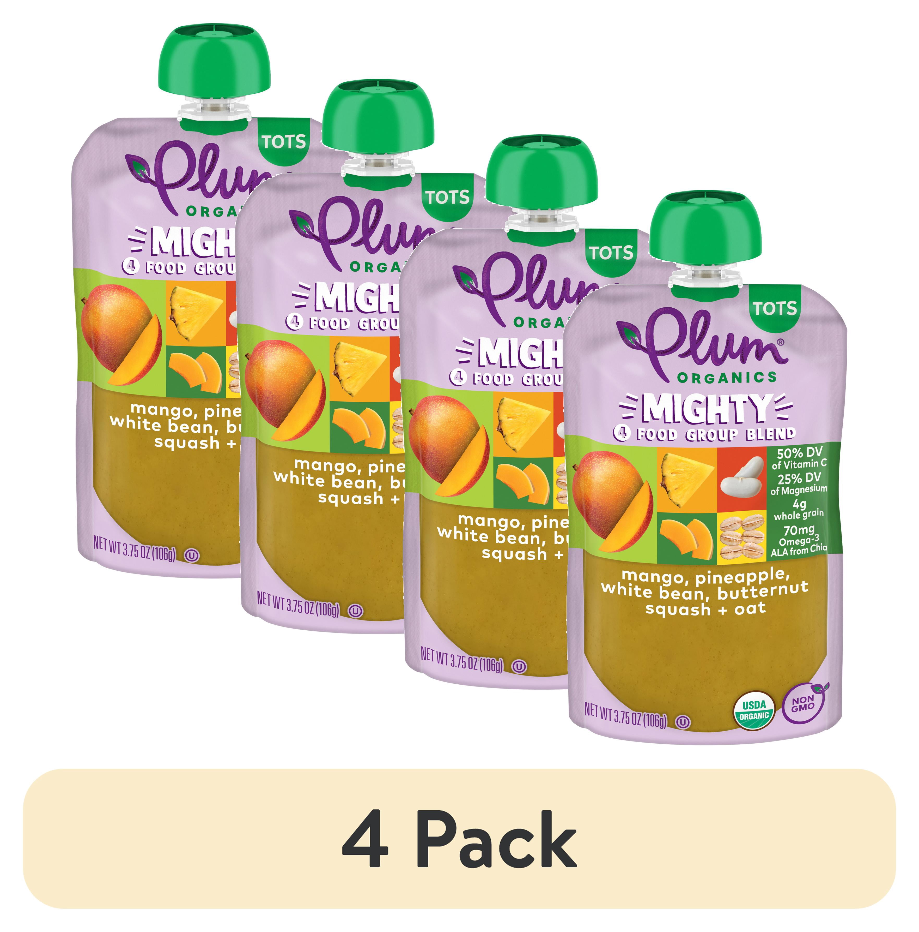 (4 pack) Plum Organics® Mighty 4 Food Group Blend Mango, Pineapple ...