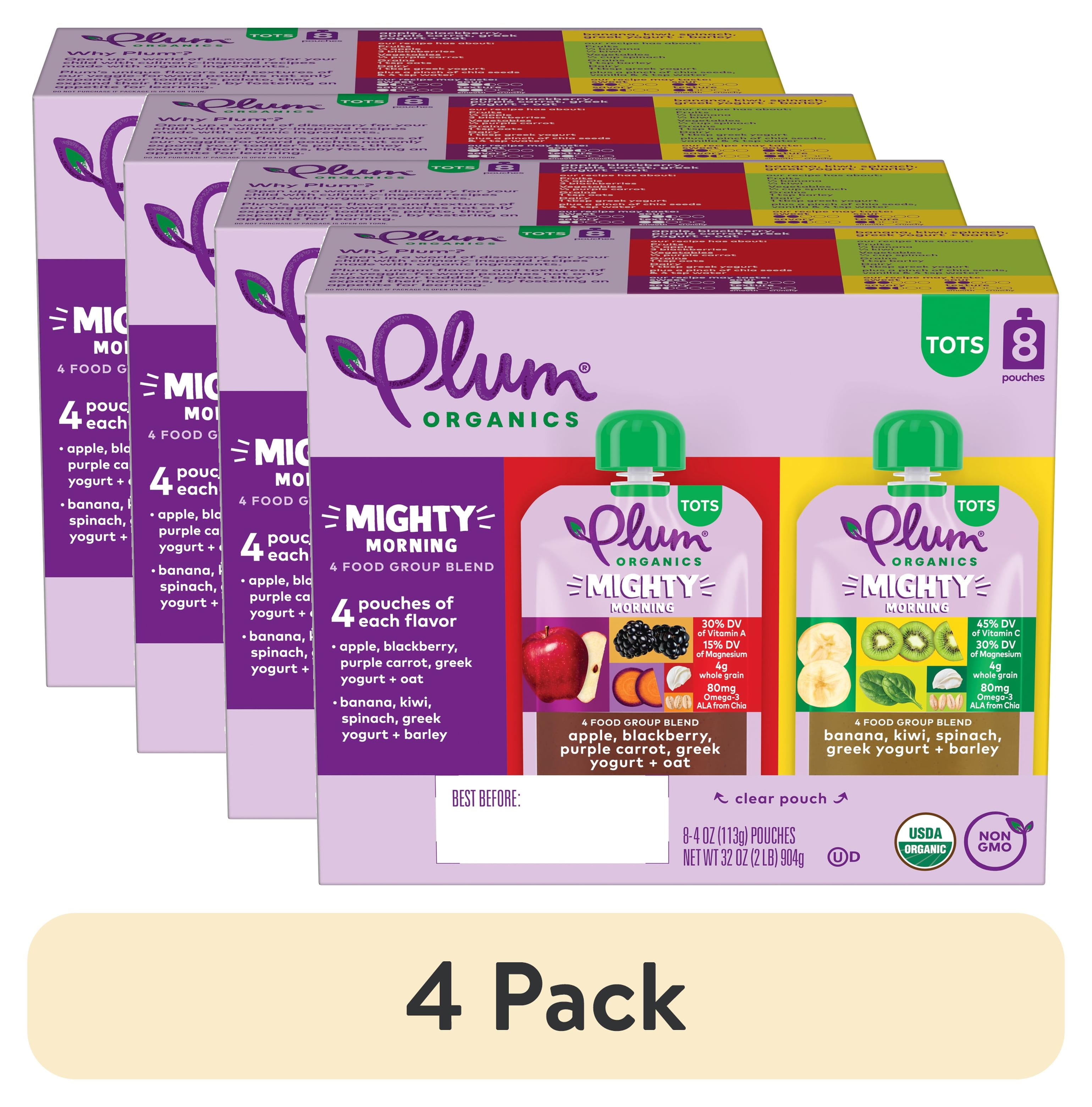 (4 pack) Plum Organics® Mighty Morning 4 Food Group Blend Apple ...