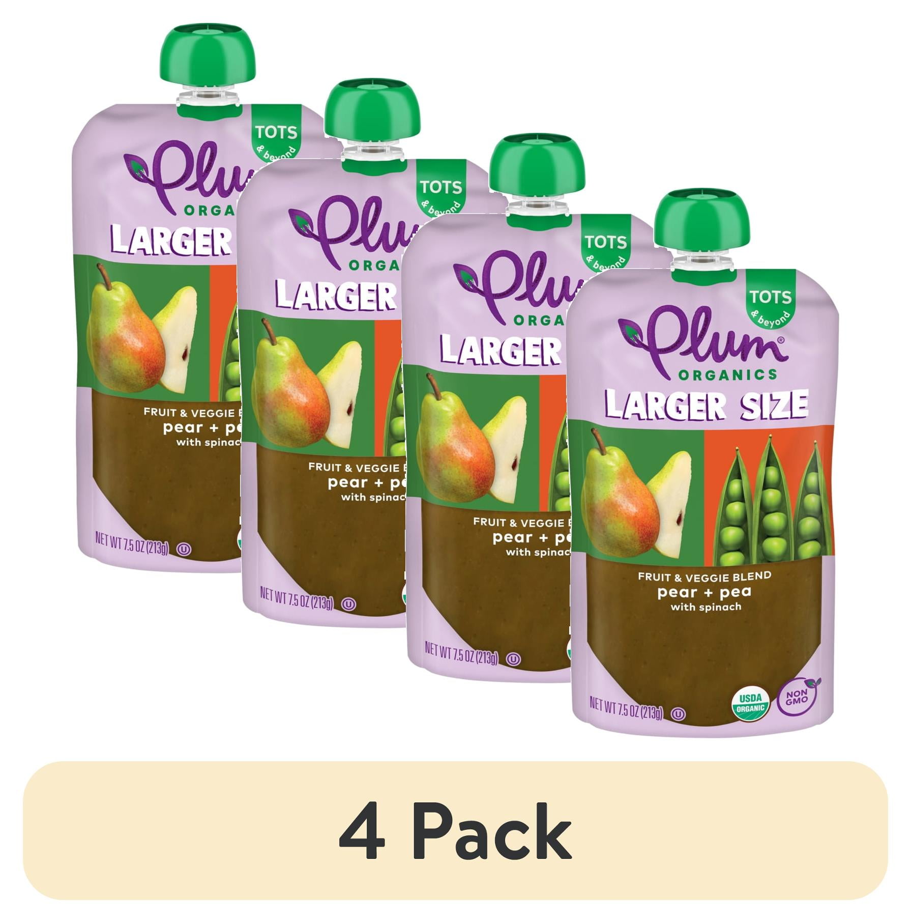 (4 pack) Plum Organics® Tots & Beyond Fruit & Veggie Blend Pear + Pea ...