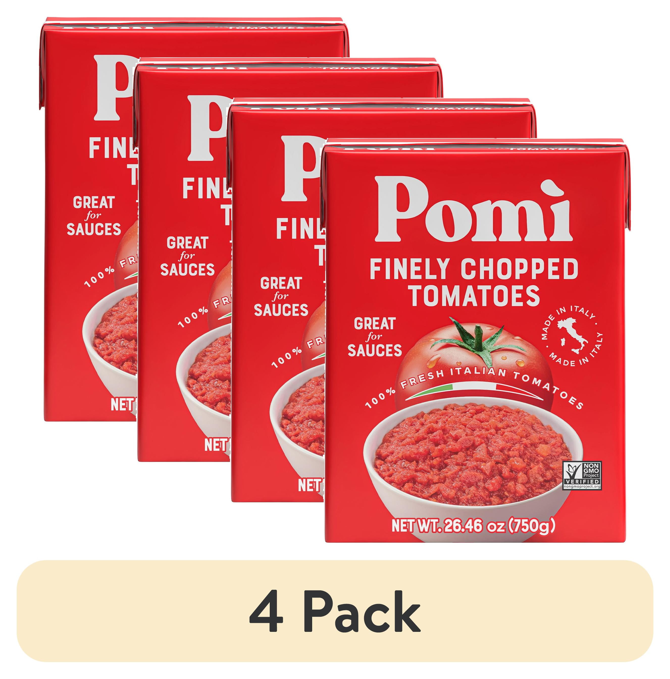 (4 pack) Pomi Finely Chopped Tomatoes, 26. 46 oz, 1/4 Cup per serving ...