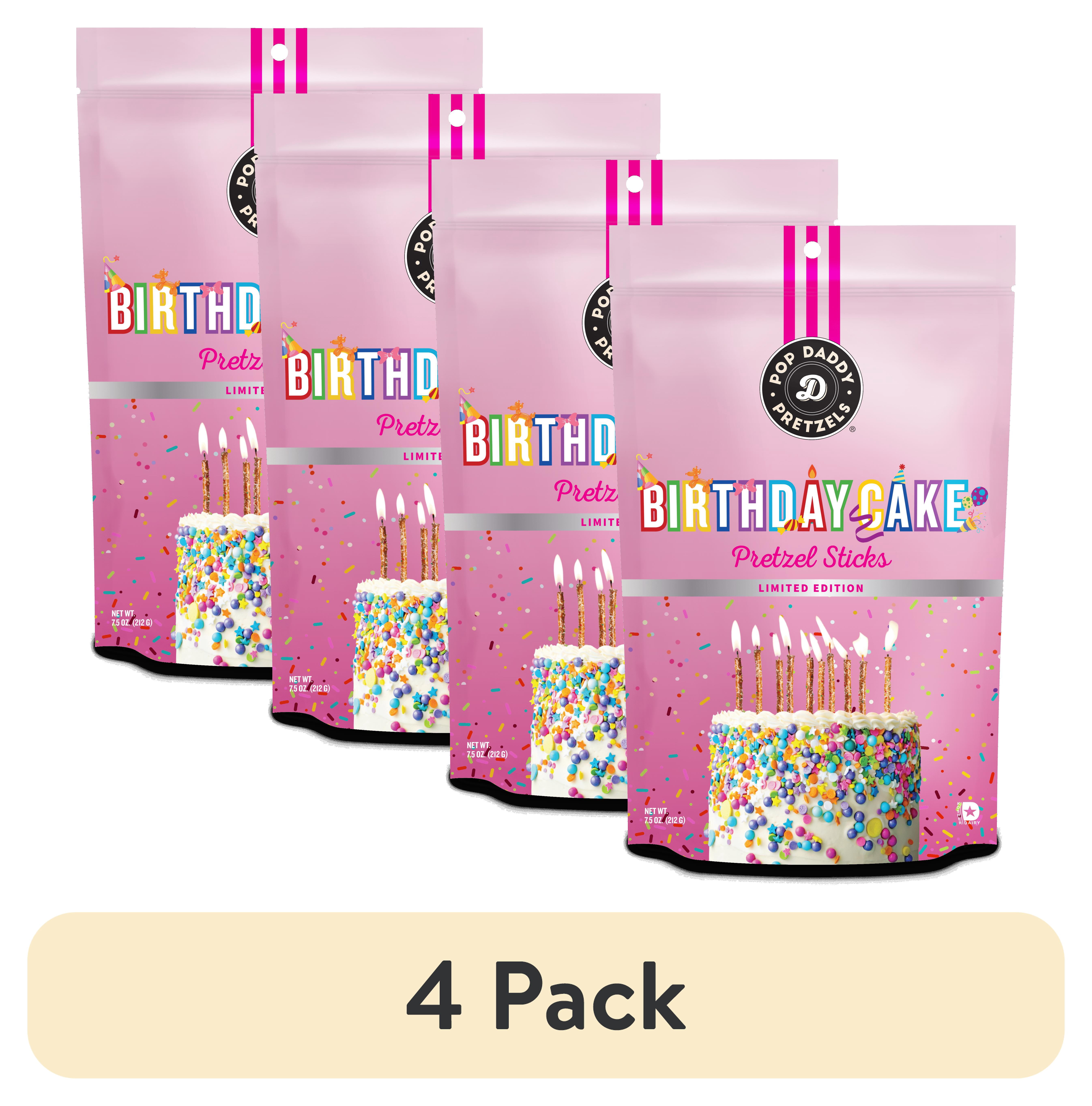 (4 pack) Pop Daddy Pretzels Birthday Cake Flavored Pretzel Sticks 7.5 ...