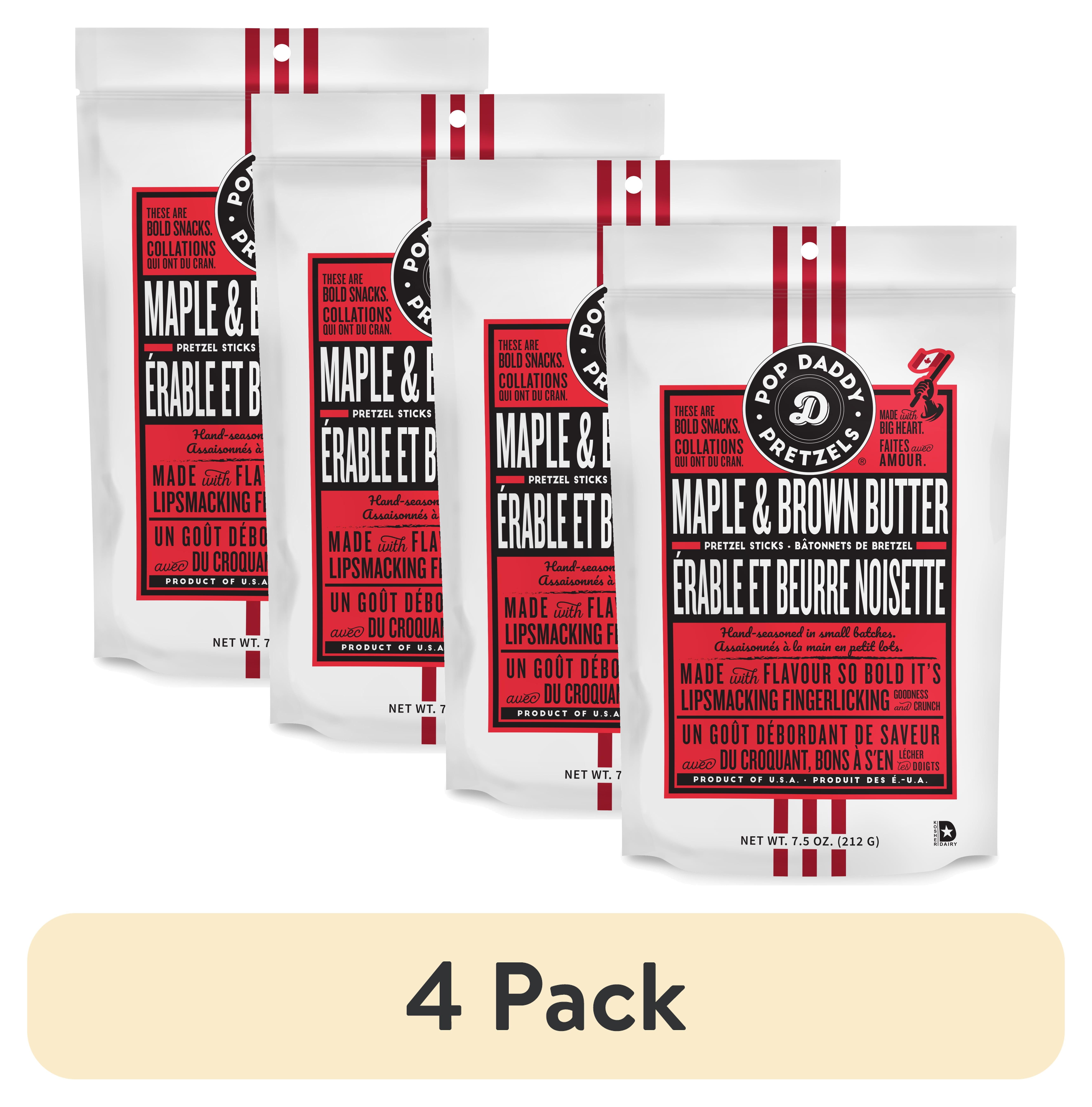 (4 pack) Pop Daddy Pretzels Maple & Brown Butter Pretzel Sticks 7.5 oz ...