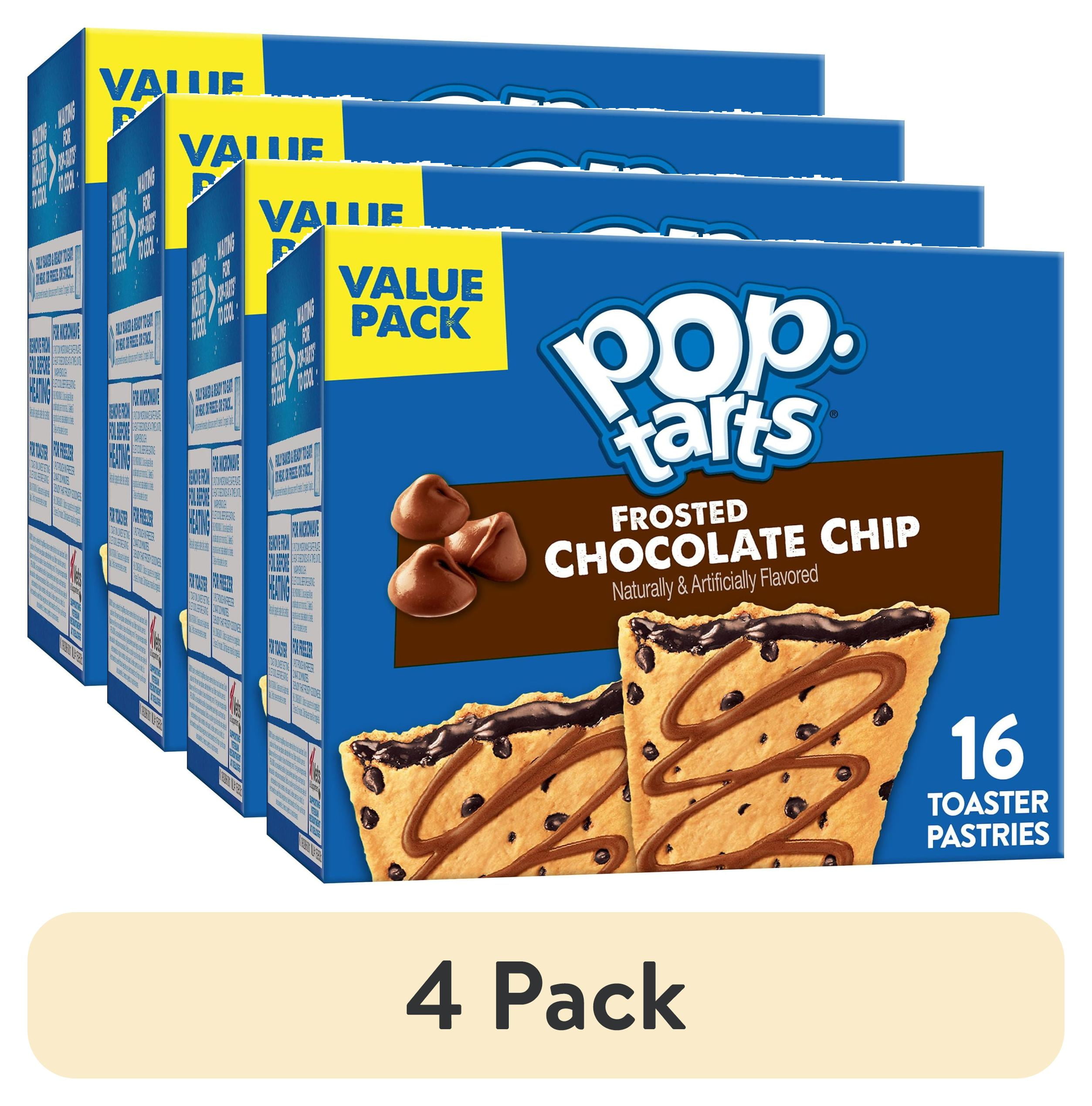 (4 pack) Pop-Tarts Chocolate Chip Drizzle Toaster Pastries, Breakfast Foods, Shelf-Stable, 27 oz ...