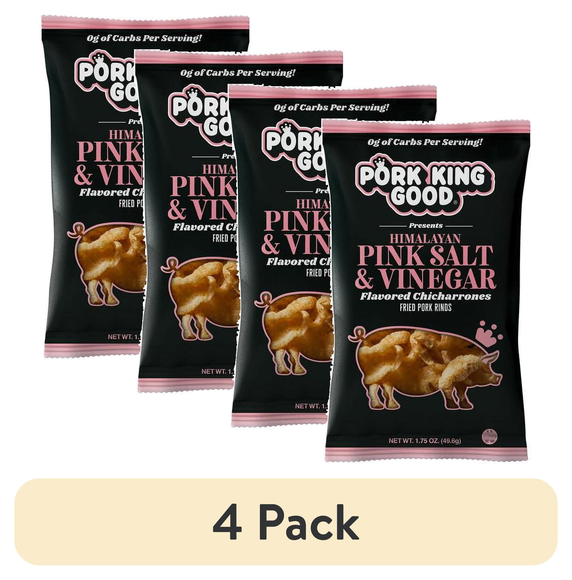 (4 pack) Pork King Good Himalayan Pink Salt & Vinegar Pork Rinds, 1.75 ...