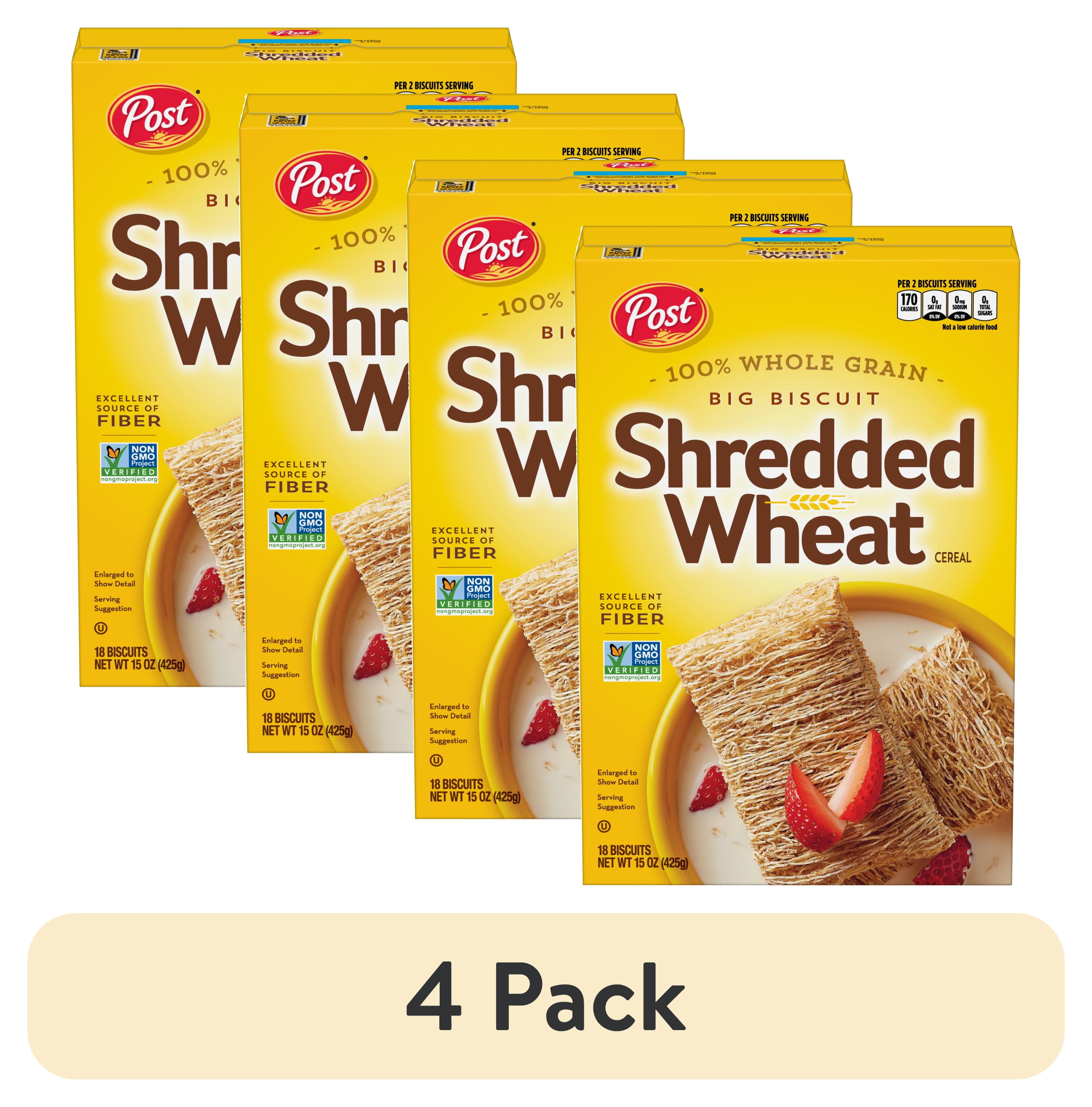 (4 pack) Post Big Biscuit Shredded Wheat Breakfast Cereal, Whole Grain ...