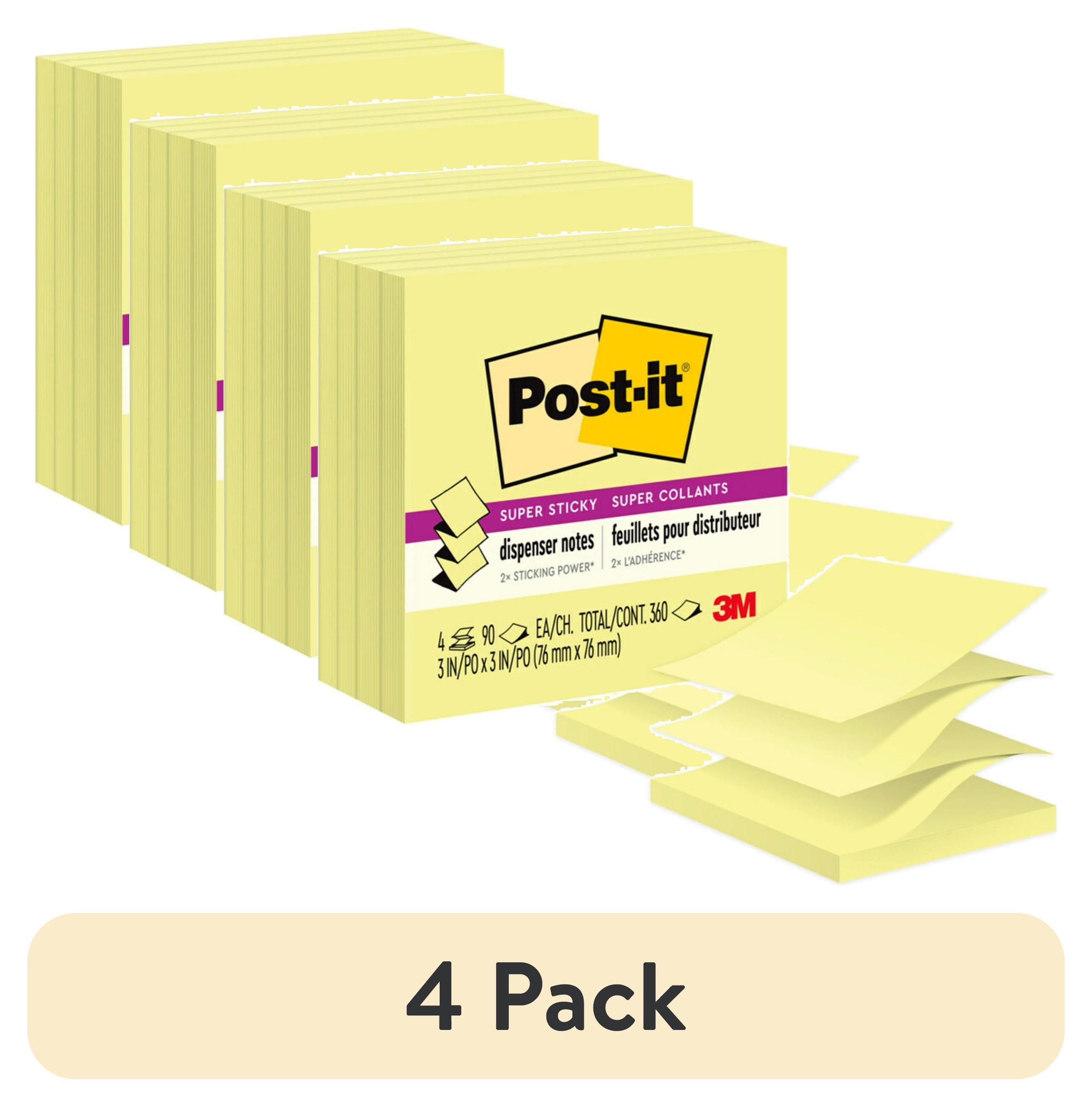 (4 pack) Post-it Super Sticky Dispenser Pop-up Notes, 3 in. x 3 in ...