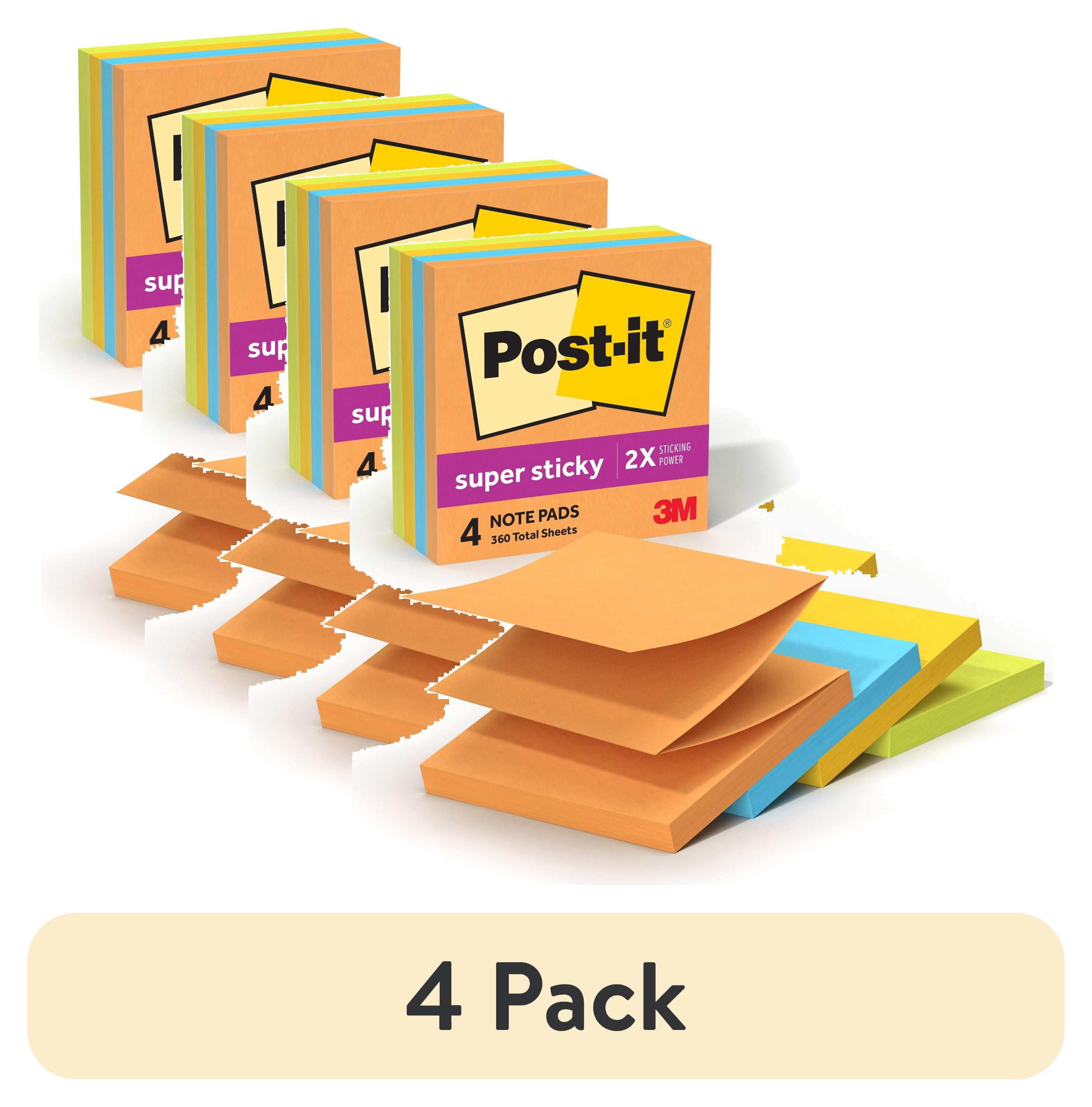 (4 pack) Post-it Super Sticky Dispenser Pop-up Notes, 3 in. x 3 in ...