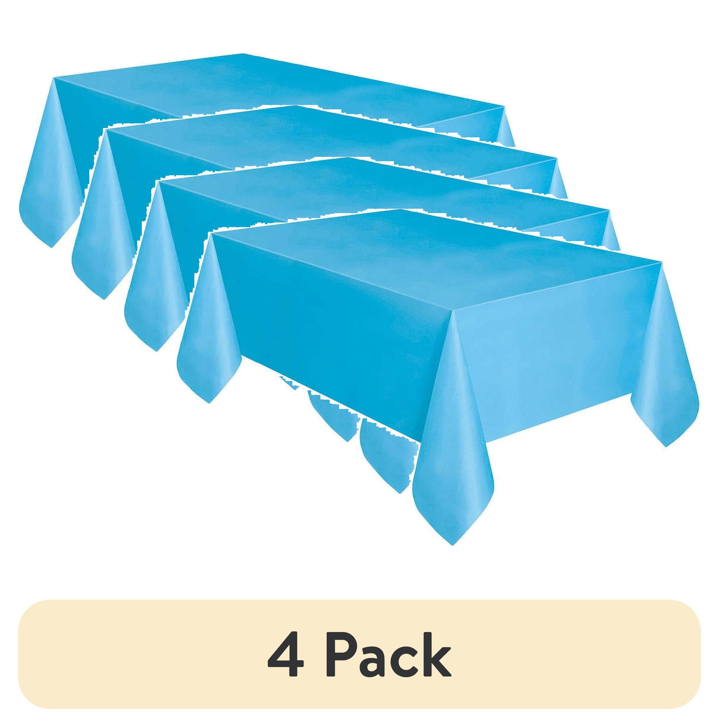 (4 pack) Powder Blue Plastic Party Tablecloths, 108 x 54in, 3ct, Way to ...