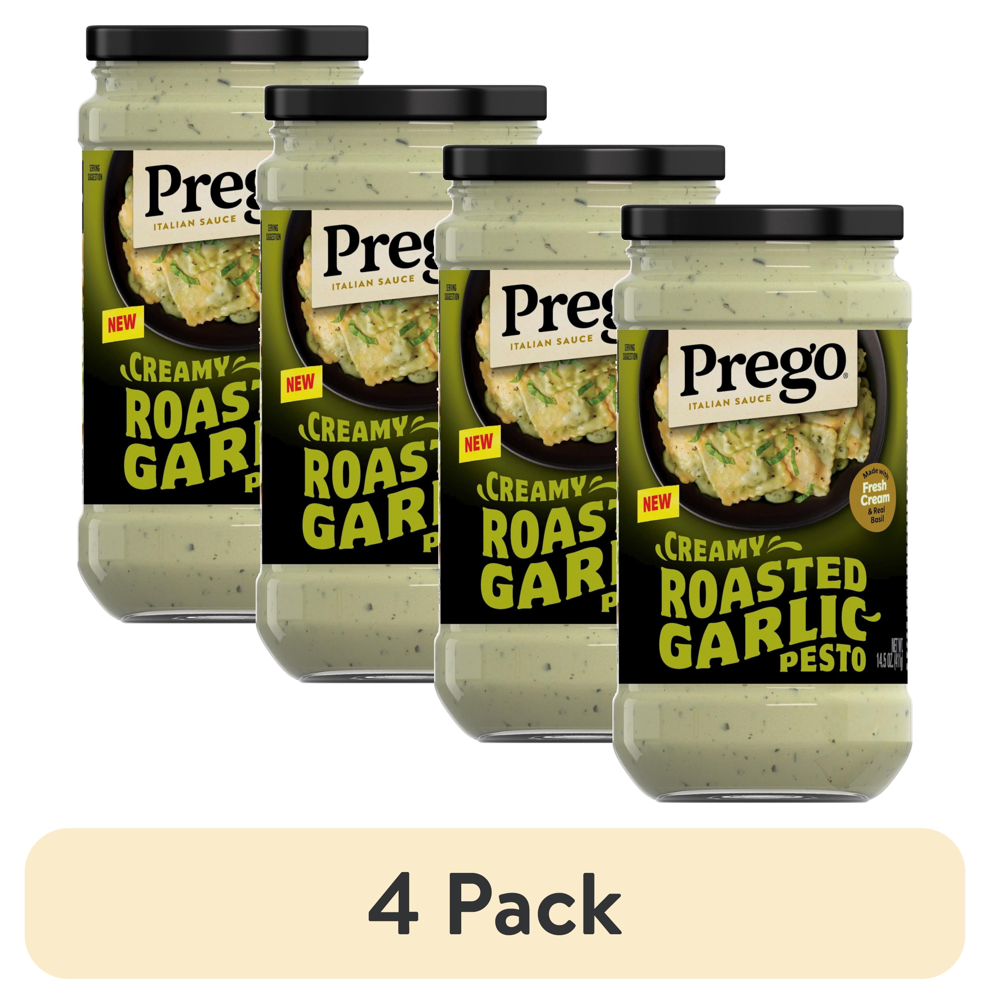 (4 pack) Prego Creamy Roasted Garlic Pesto Pasta Sauce, 14.5 oz Jar ...