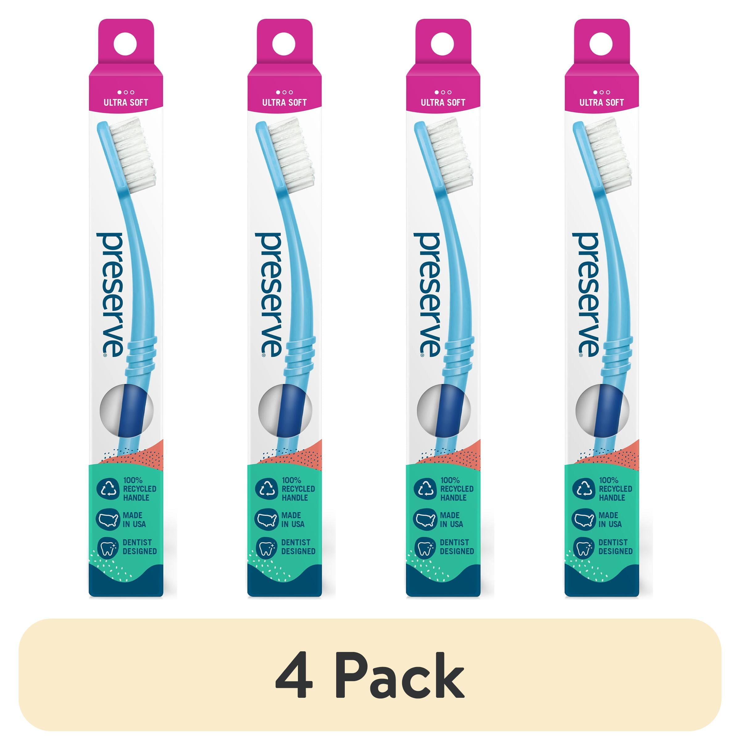 (4 pack) Preserve Eco Friendly Adult Toothbrush Made from Recycled ...