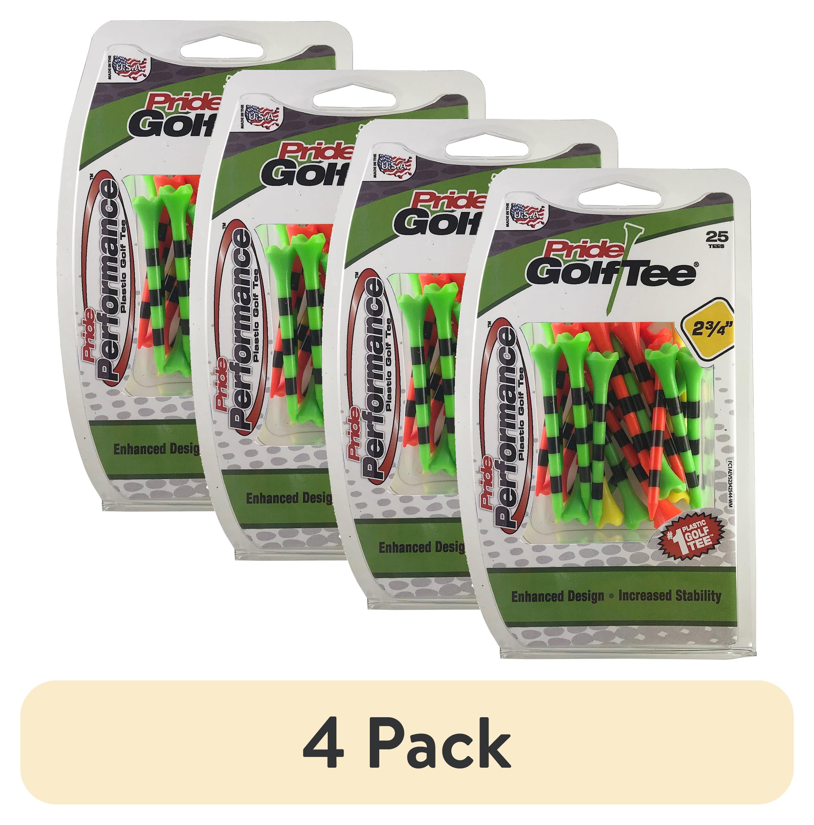 (4 pack) Pride Performance Plastic Golf Tees, Low-Resistance Head for ...