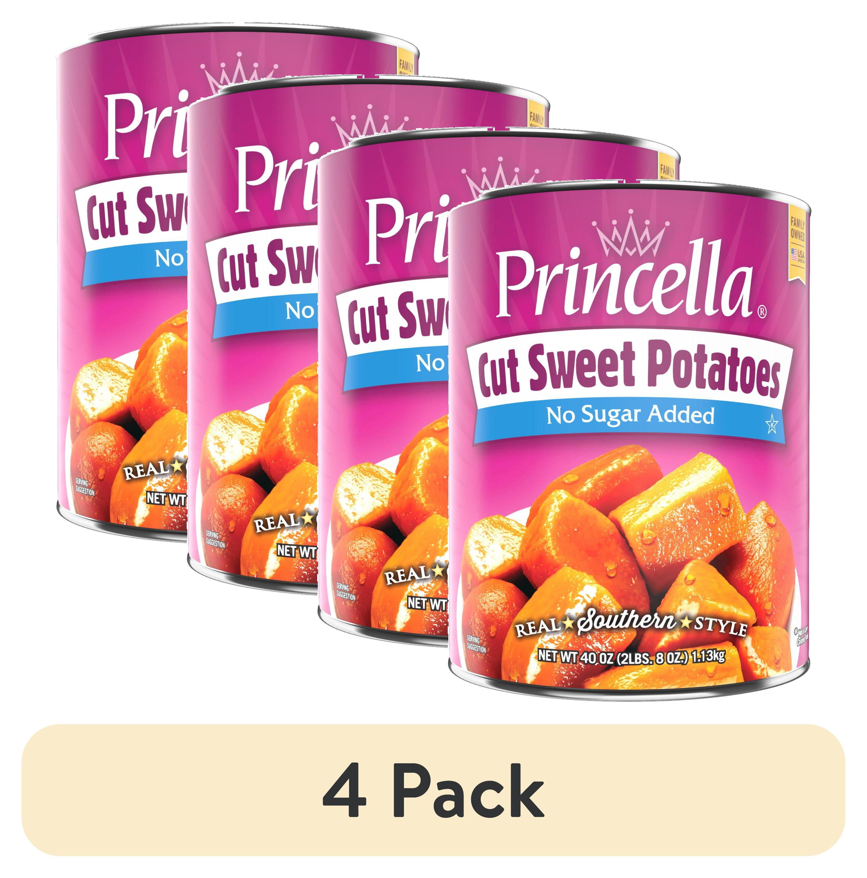 (4 pack) Princella Canned Cut Sweet Potatoes, No Sugar Added, 40 oz ...