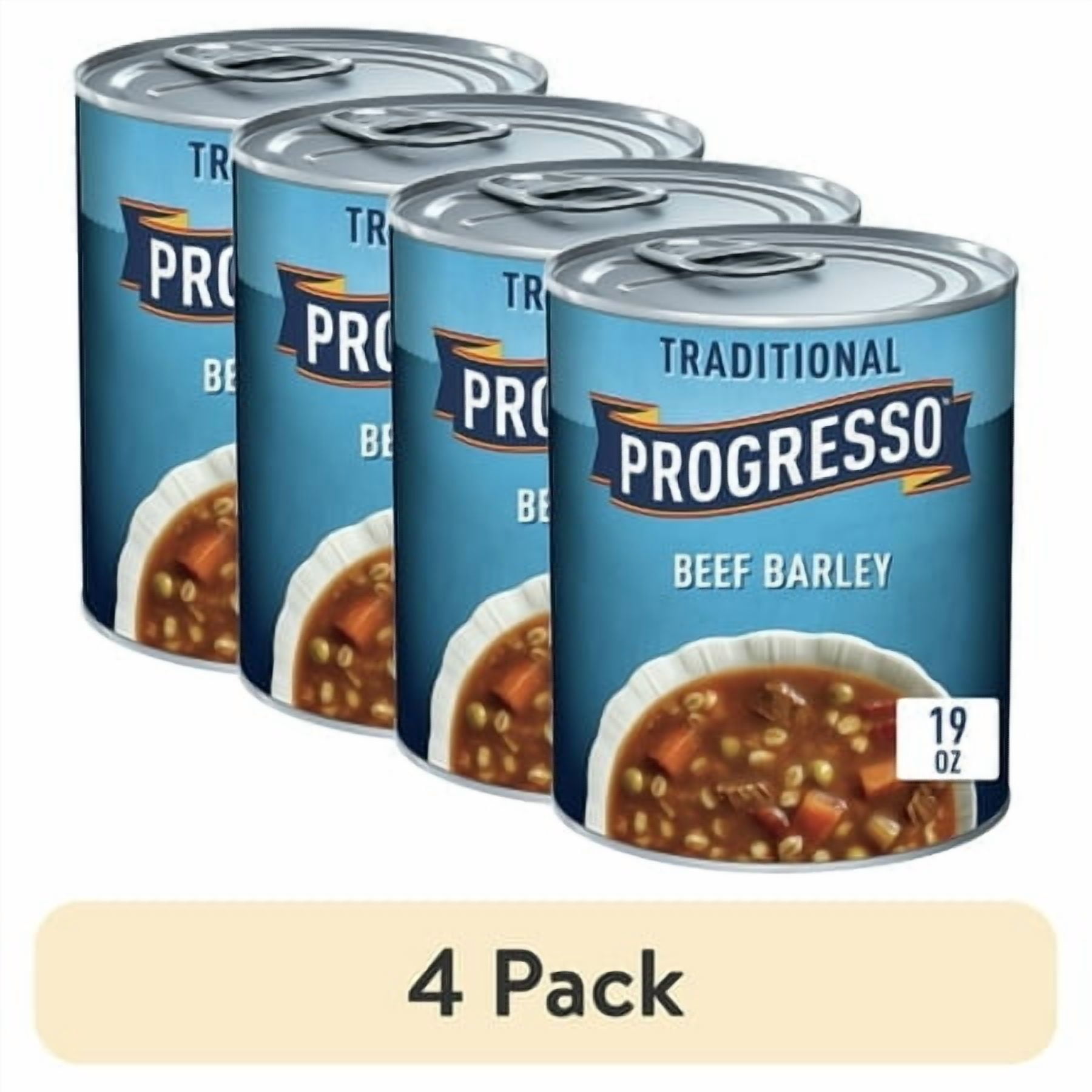 (4 pack) Progresso Traditional, Ready to Serve Beef Barley Soup, 19 oz ...