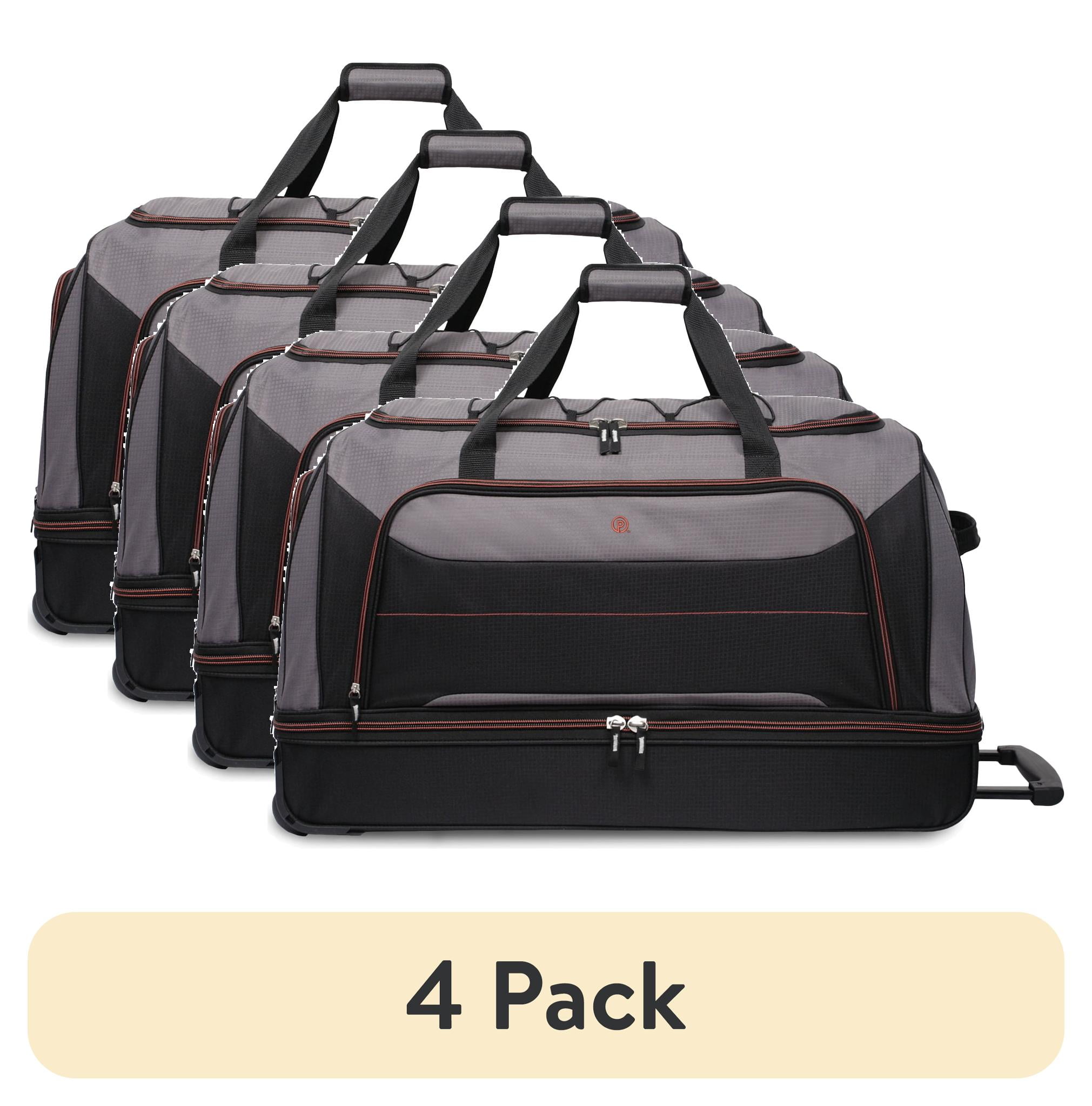 (4 pack) Protege 30 in Rolling Drop-Bottom Duffel Bag for Travel, Black ...