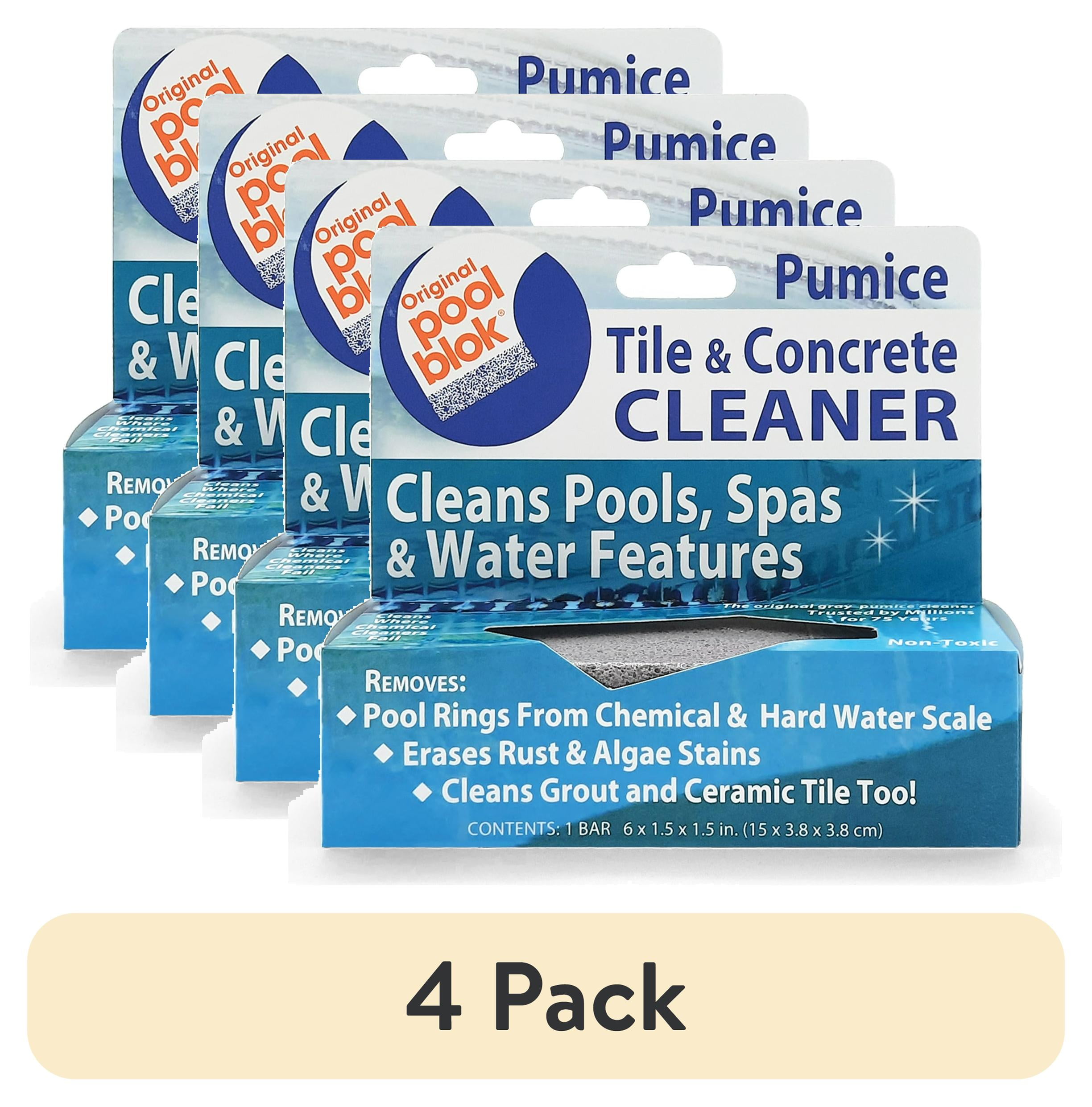 (4 pack) Pumice Pool Blok Tile & Concrete Cleaner Bar, 1 Count ...