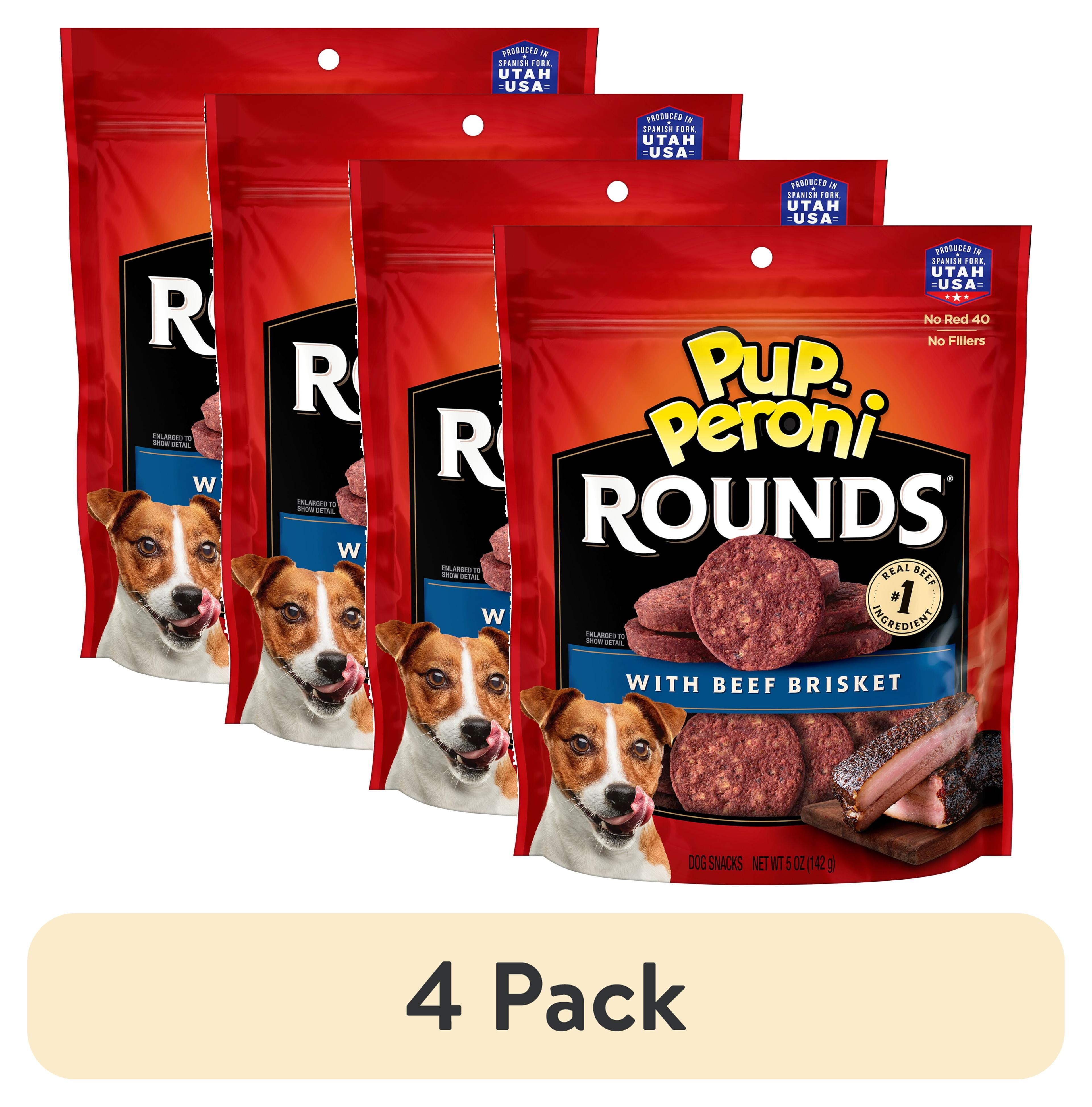 (4 pack) Pup Peroni Rounds Dog Treats With Beef Brisket, 5 oz Bag ...